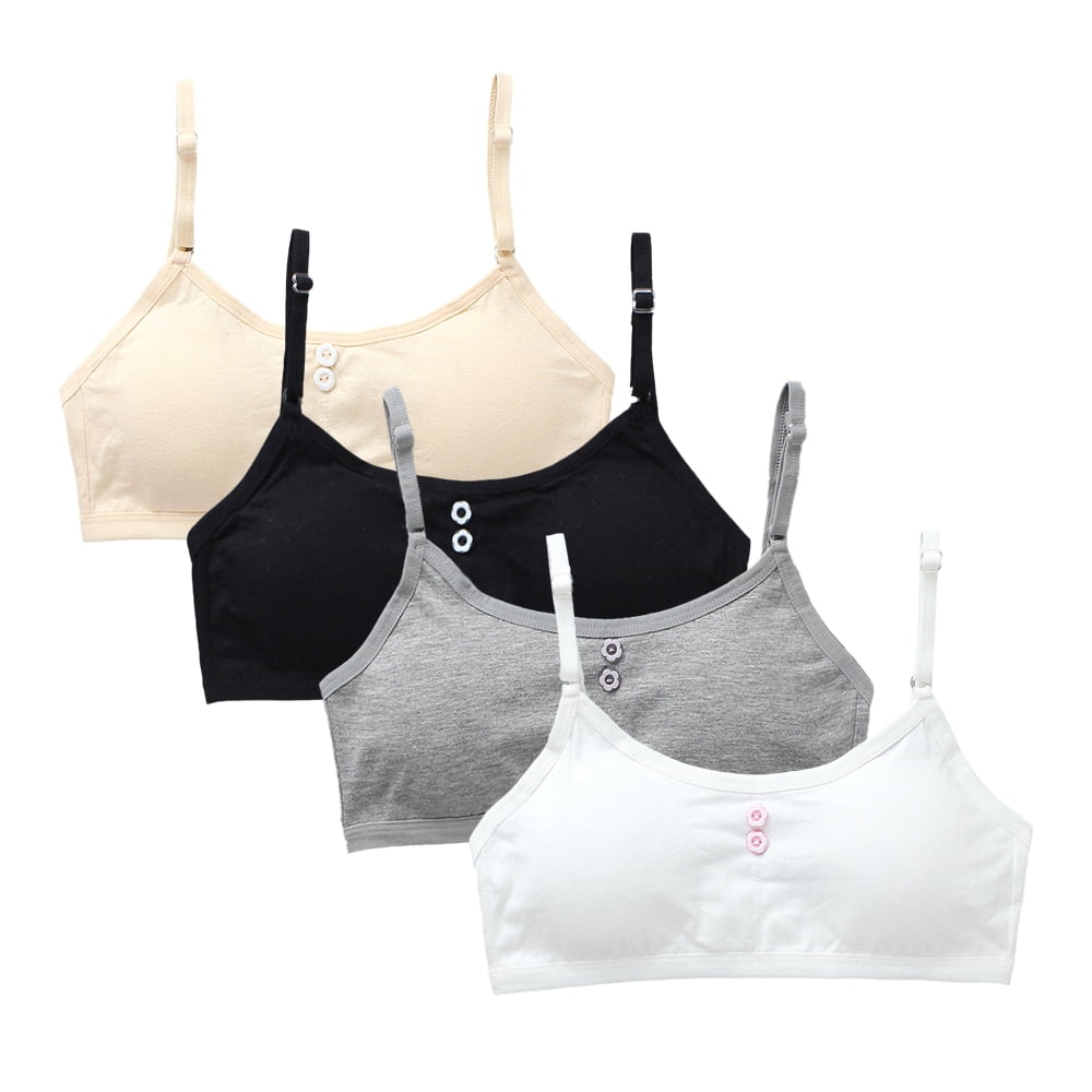 Teen Girls' Training Starter Bras Flex Fit Seamless Crop Cami Pull-On ...