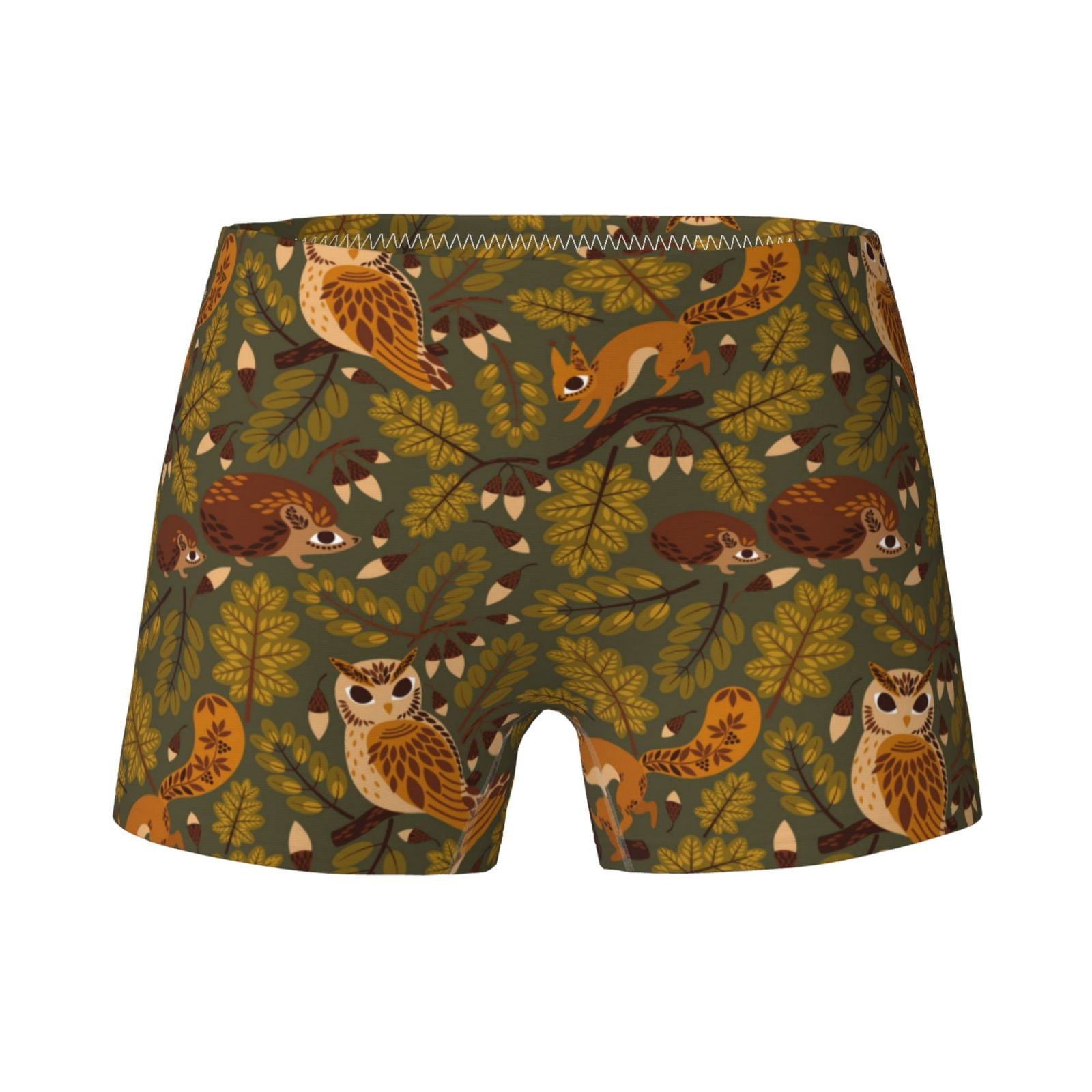 Teen Girls Underwear - Autumn Leaves Owl Squirrel Soft Cotton Boxer ...