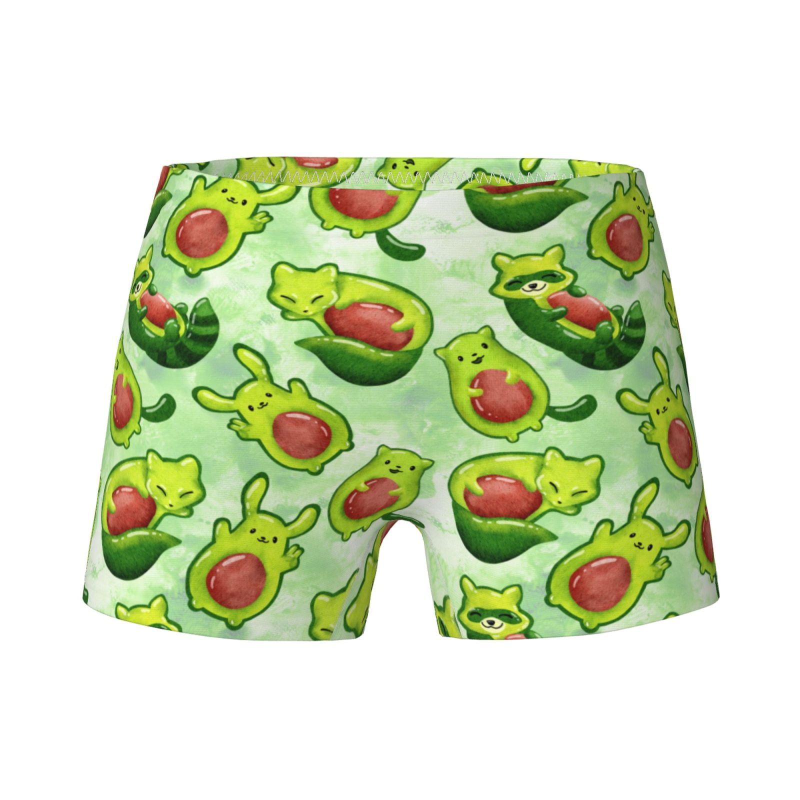 Teen Girls Underwear - Avocado color cute animals Soft Cotton Boxer ...