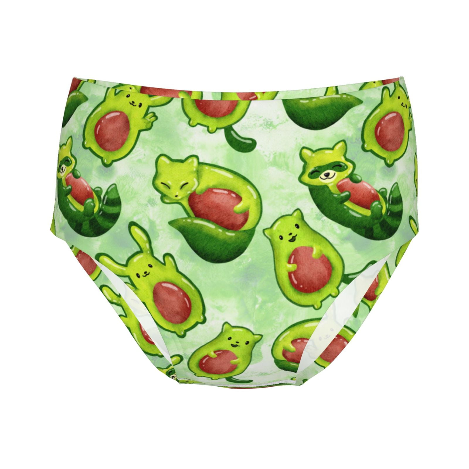 Teen Girls Underwear - Avocado color cute animals Soft Cotton Briefs ...