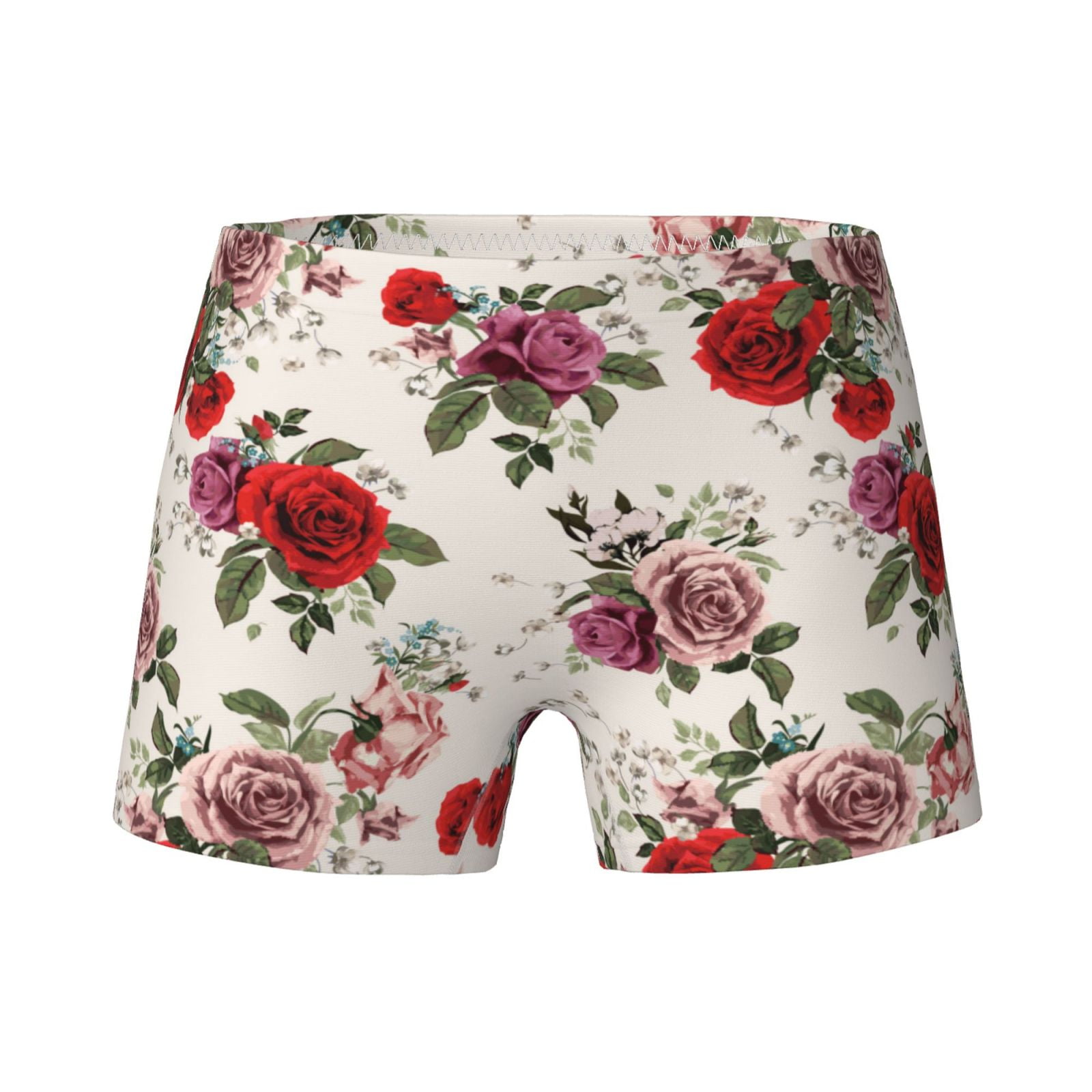 Teen Girls Underwear - Beautiful Red Rose Flowers Soft Cotton Boxer ...