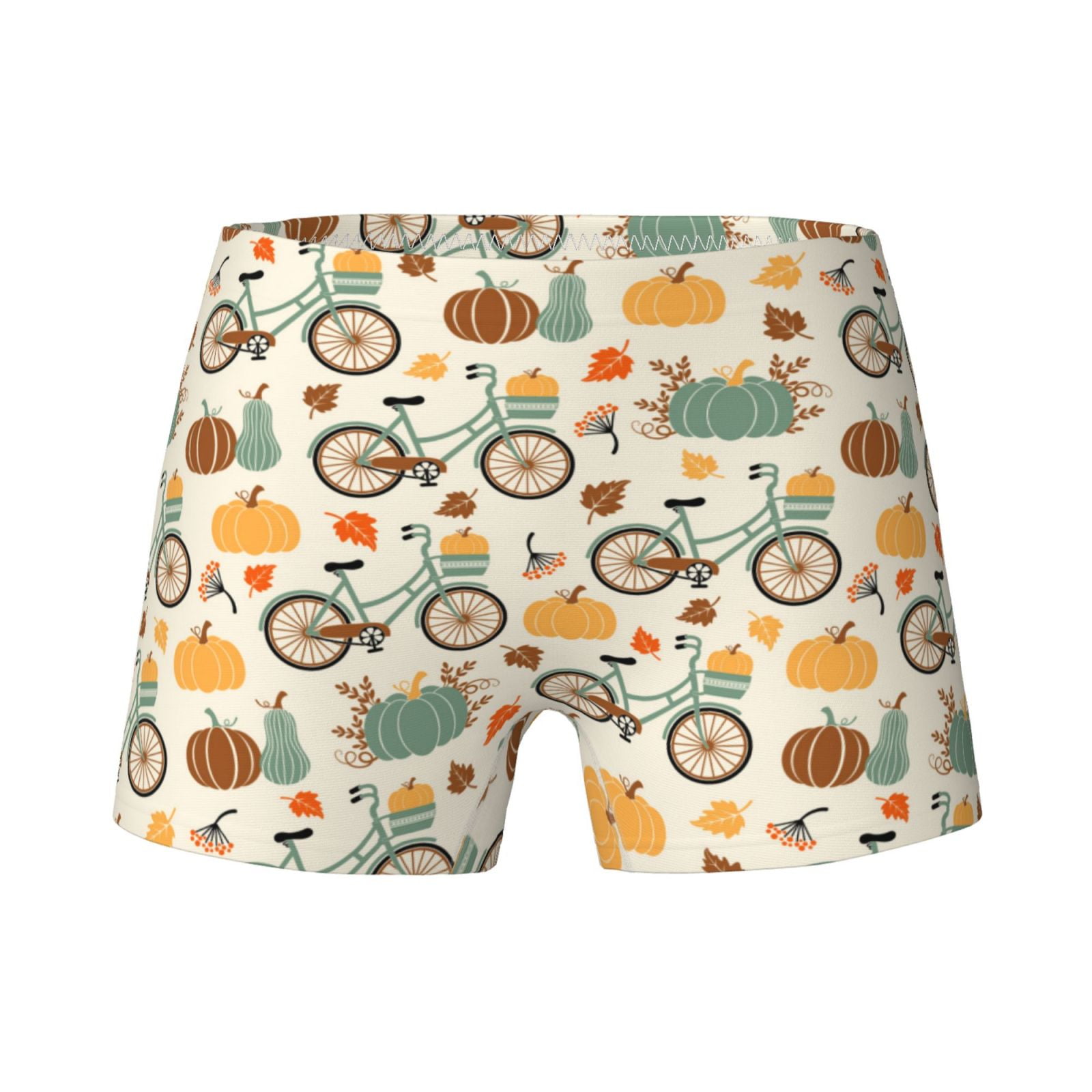 Teen Girls Underwear - Bike Pattern pumpkin Soft Cotton Boxer Briefs Panties for Teens Panty ...