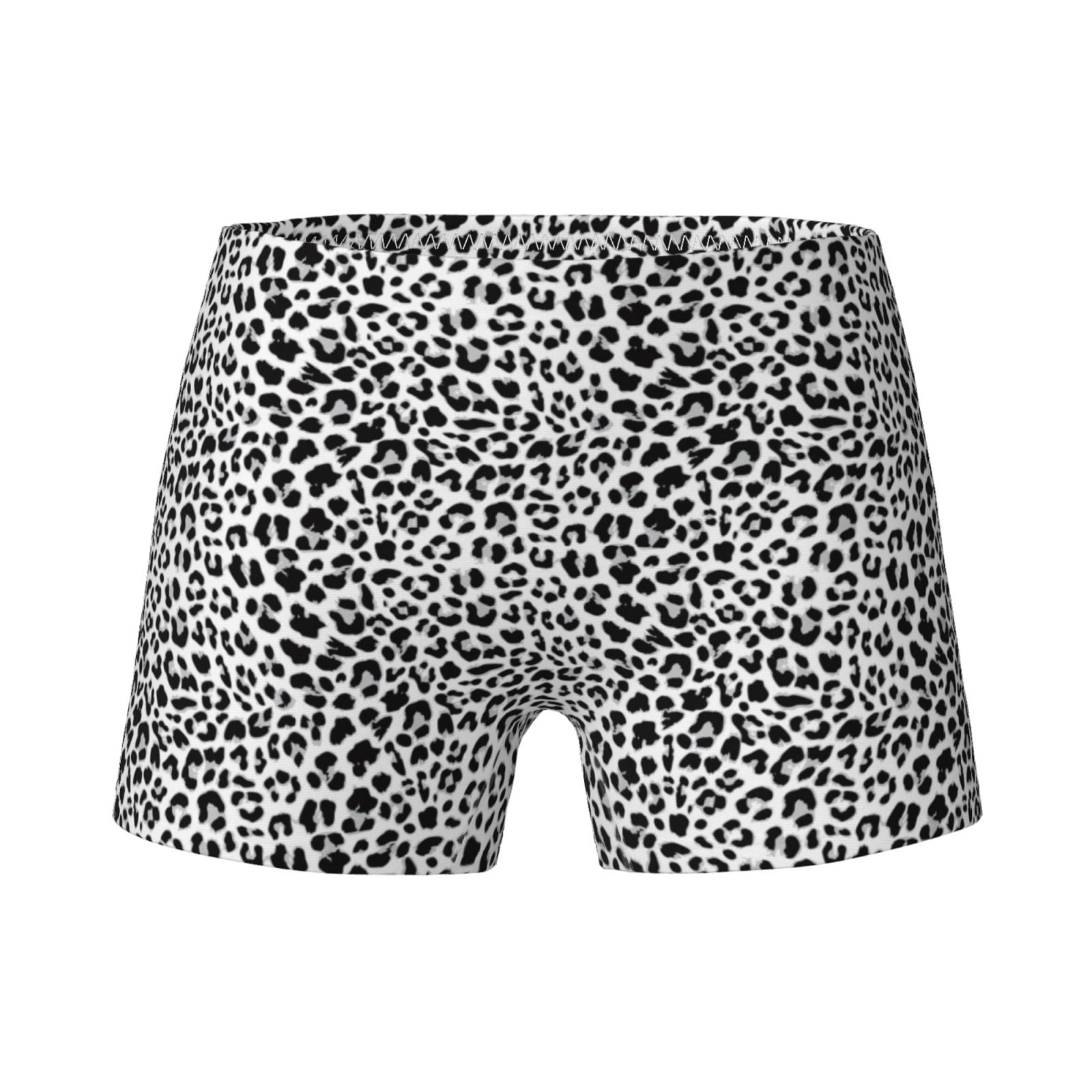 Teen Girls Underwear - Black leopard print A Soft Cotton Boxer Briefs ...