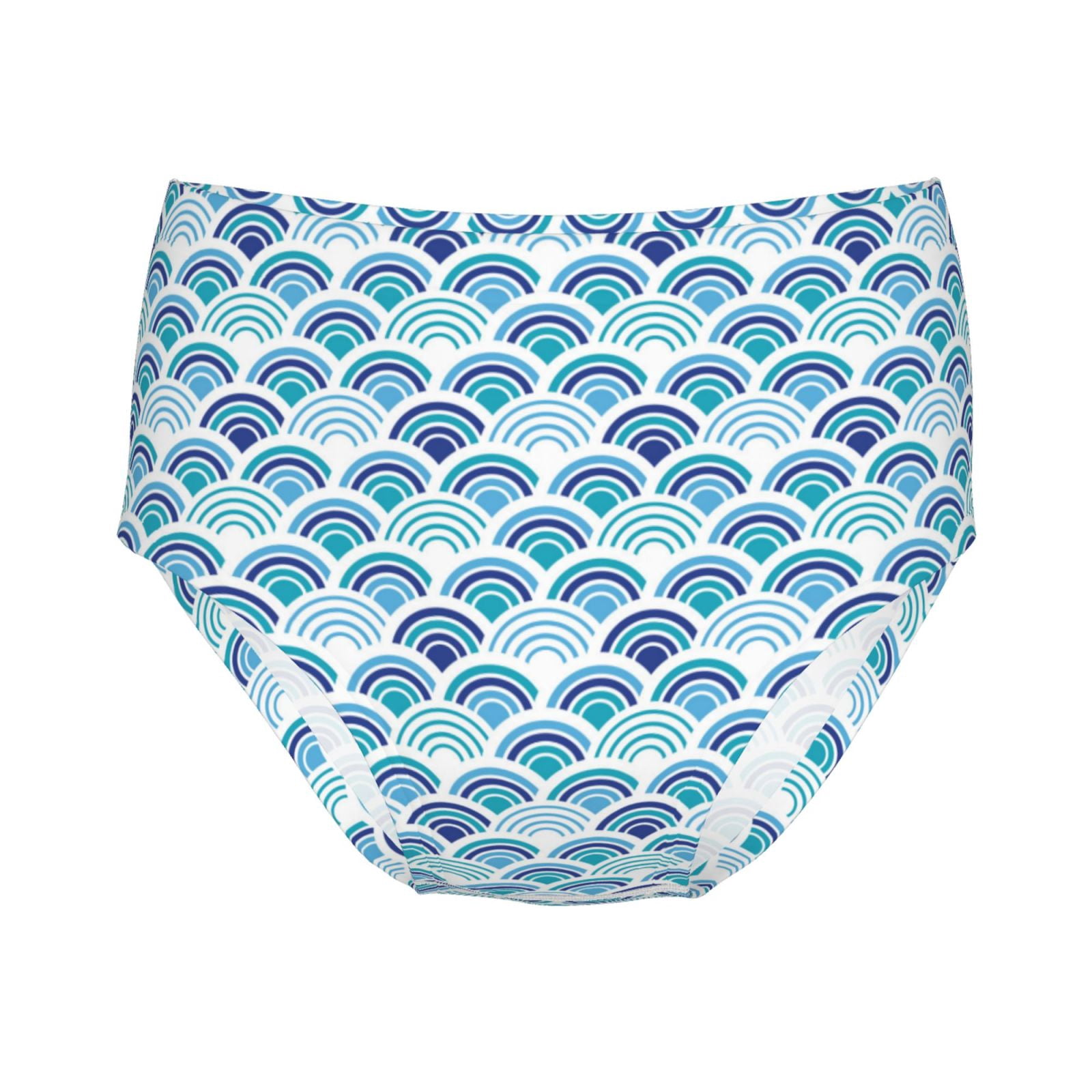 Teen Girls Underwear - Blue fish scale texture Soft Cotton Briefs ...