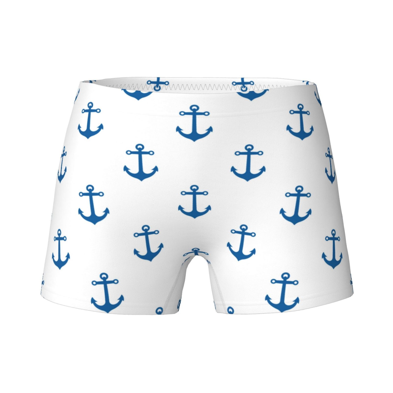 Teen Girls Underwear - Blue ship anchors white cute Soft Cotton Boxer Briefs Panties for Teens ...