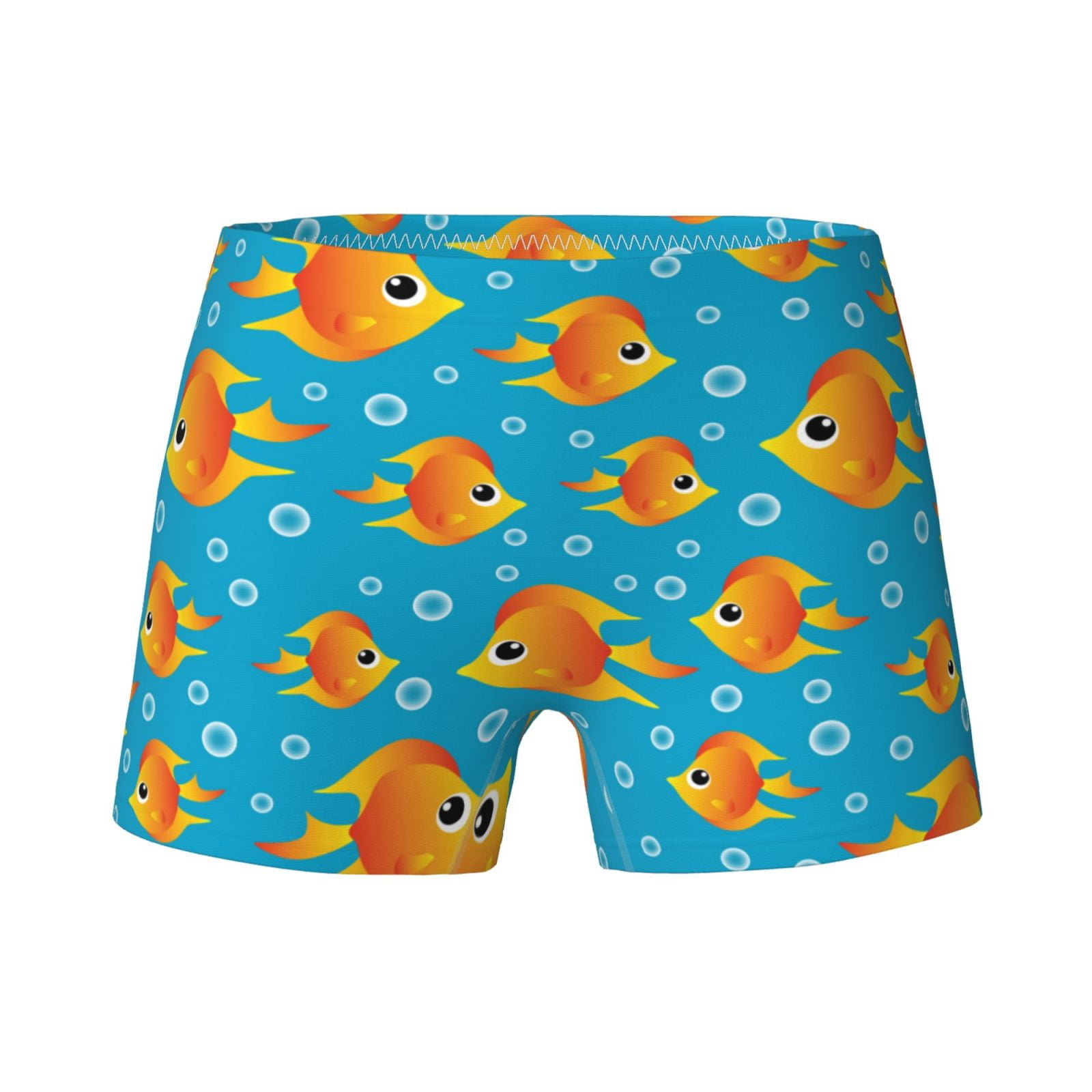 Teen Girls Underwear - Bright golden cartoon fish Soft Cotton Boxer ...