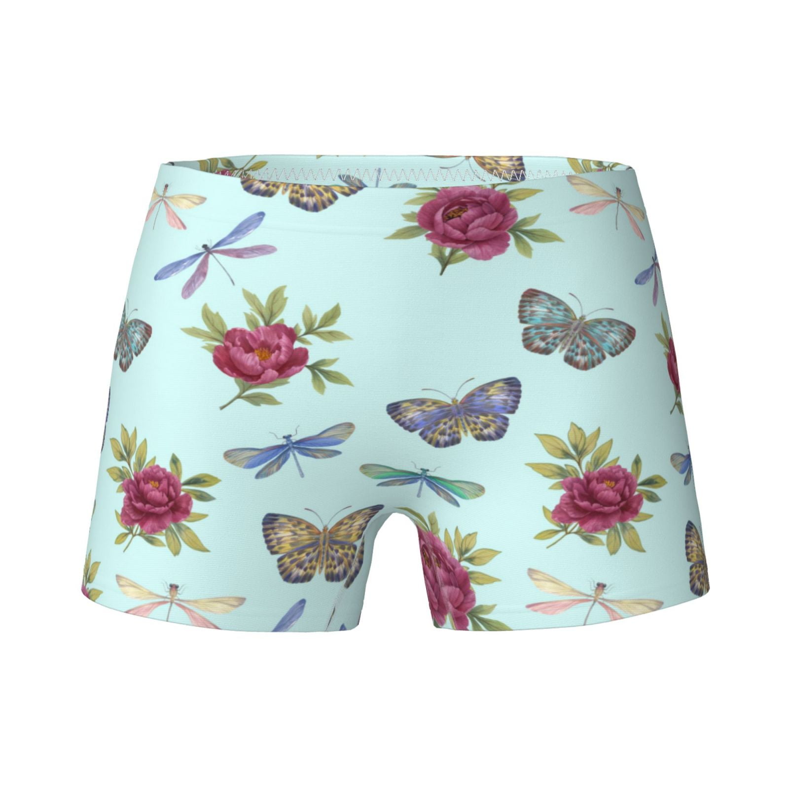Teen Girls Underwear - Butterfly Dragonfly Carnation Soft Cotton Boxer ...