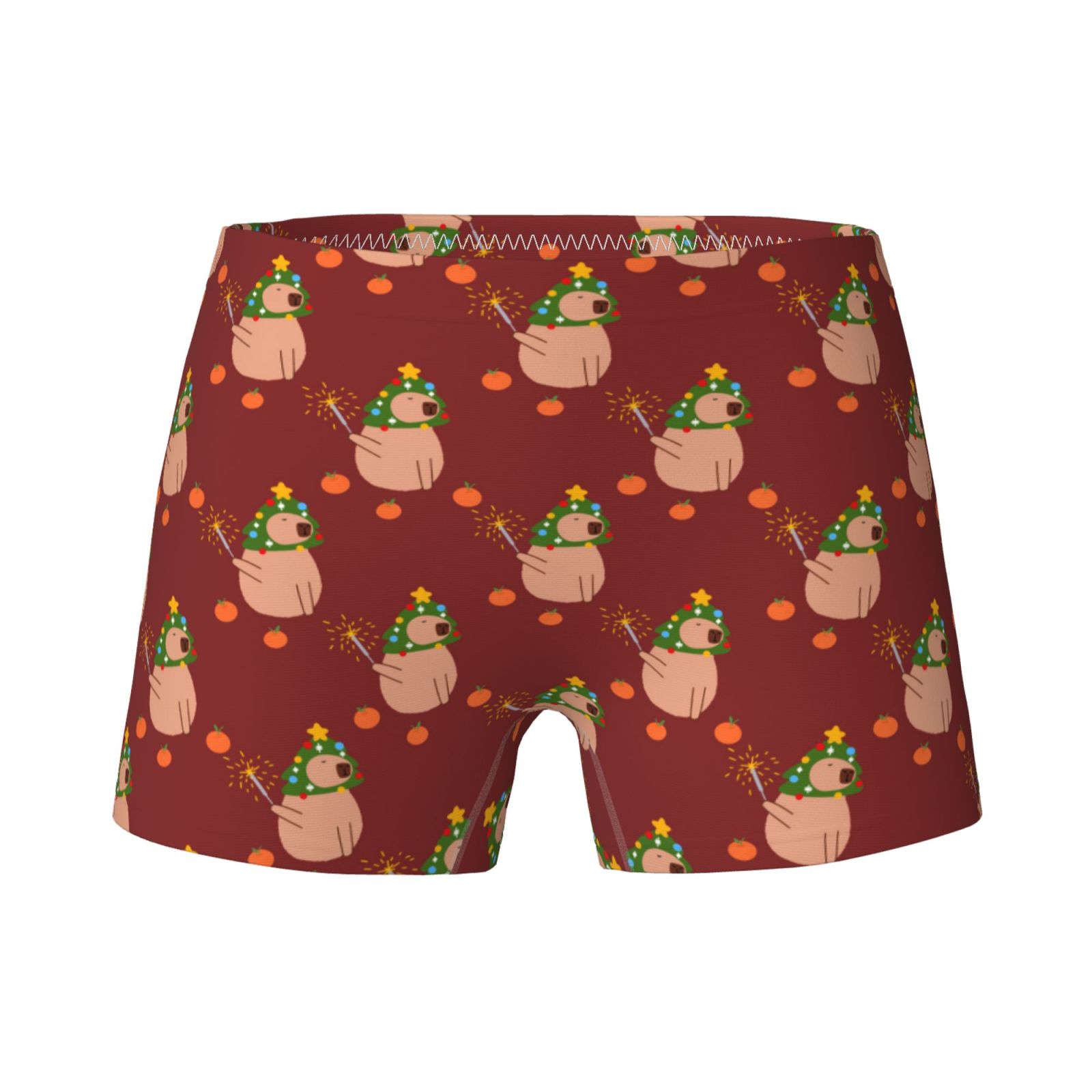 Teen Girls Underwear - Capybaras Christmas Red Soft Cotton Boxer Briefs ...