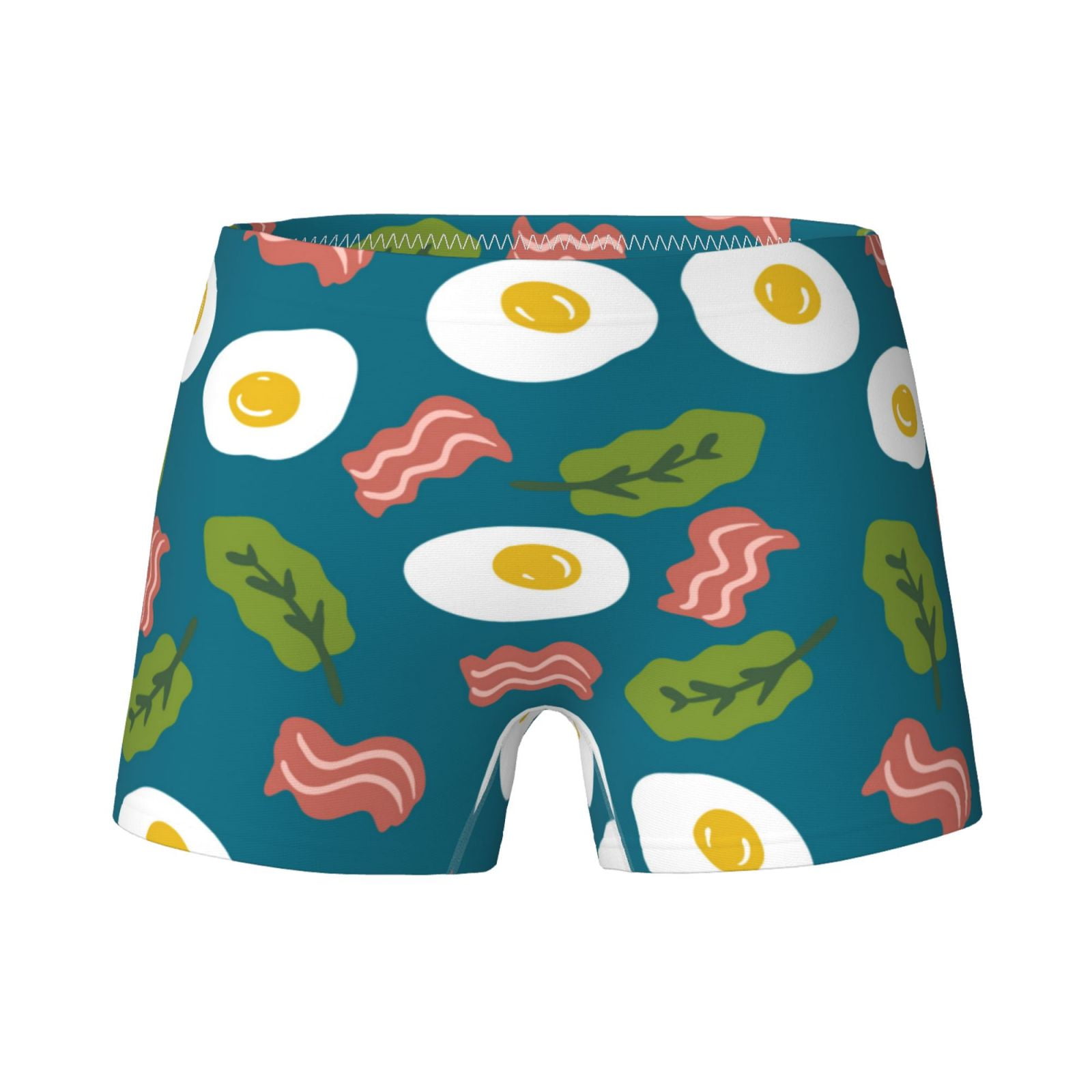 Teen Girls Underwear - Cartoon Bacon Omelette Print Soft Cotton Boxer ...