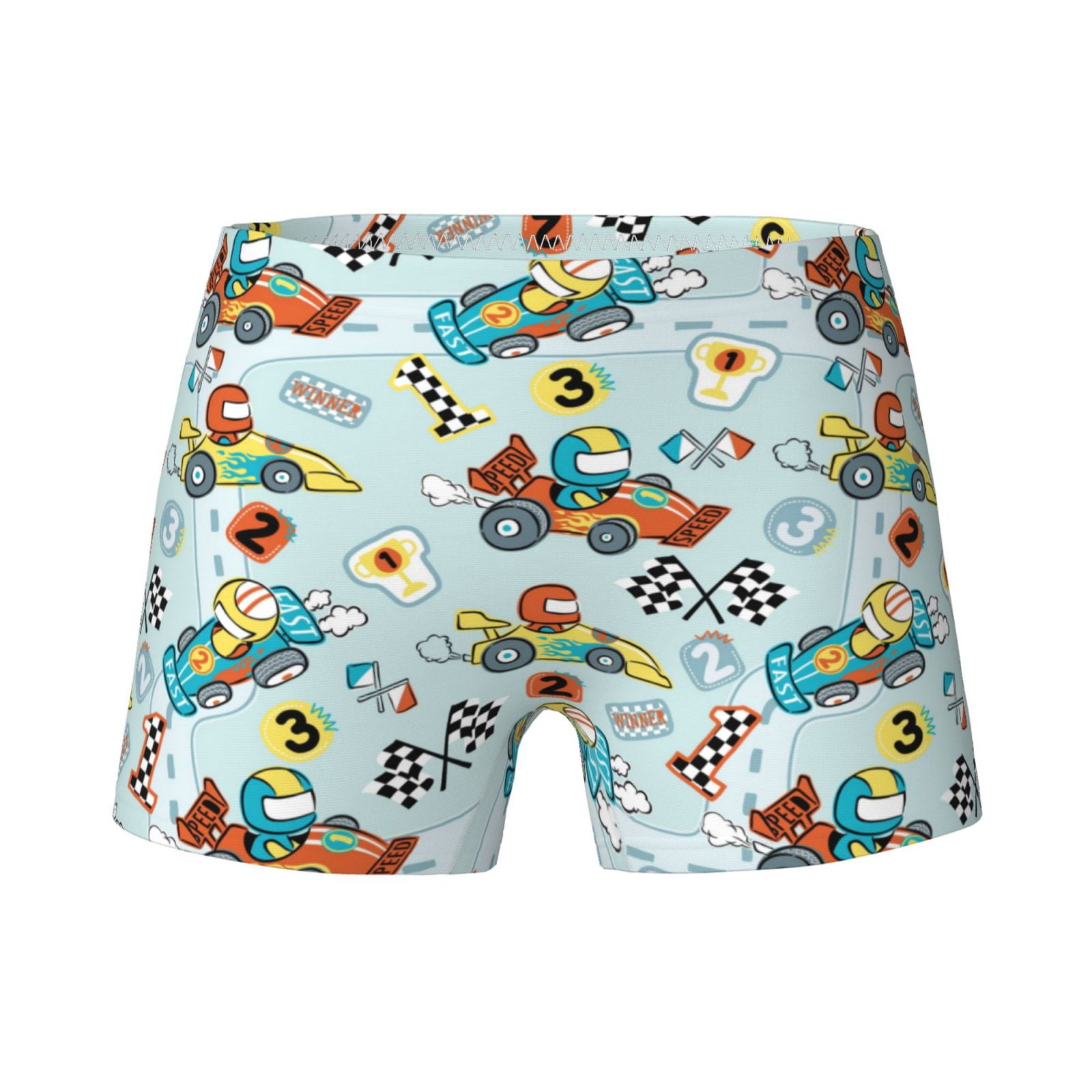 Teen Girls Underwear - Cartoon Car Racing Soft Cotton Boxer Briefs ...