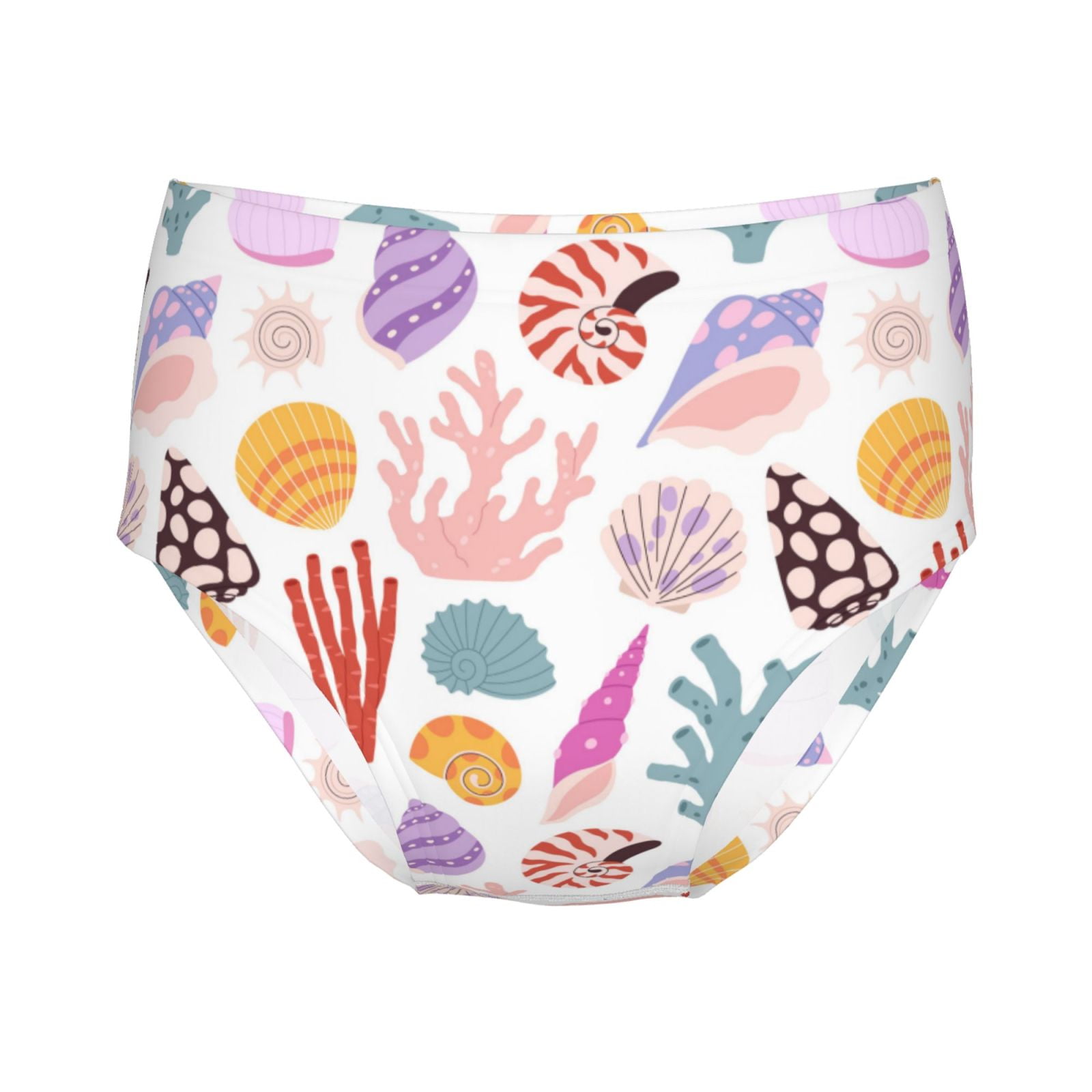 Teen Girls Underwear - Cartoon Coral Shell Conch Soft Cotton Briefs ...