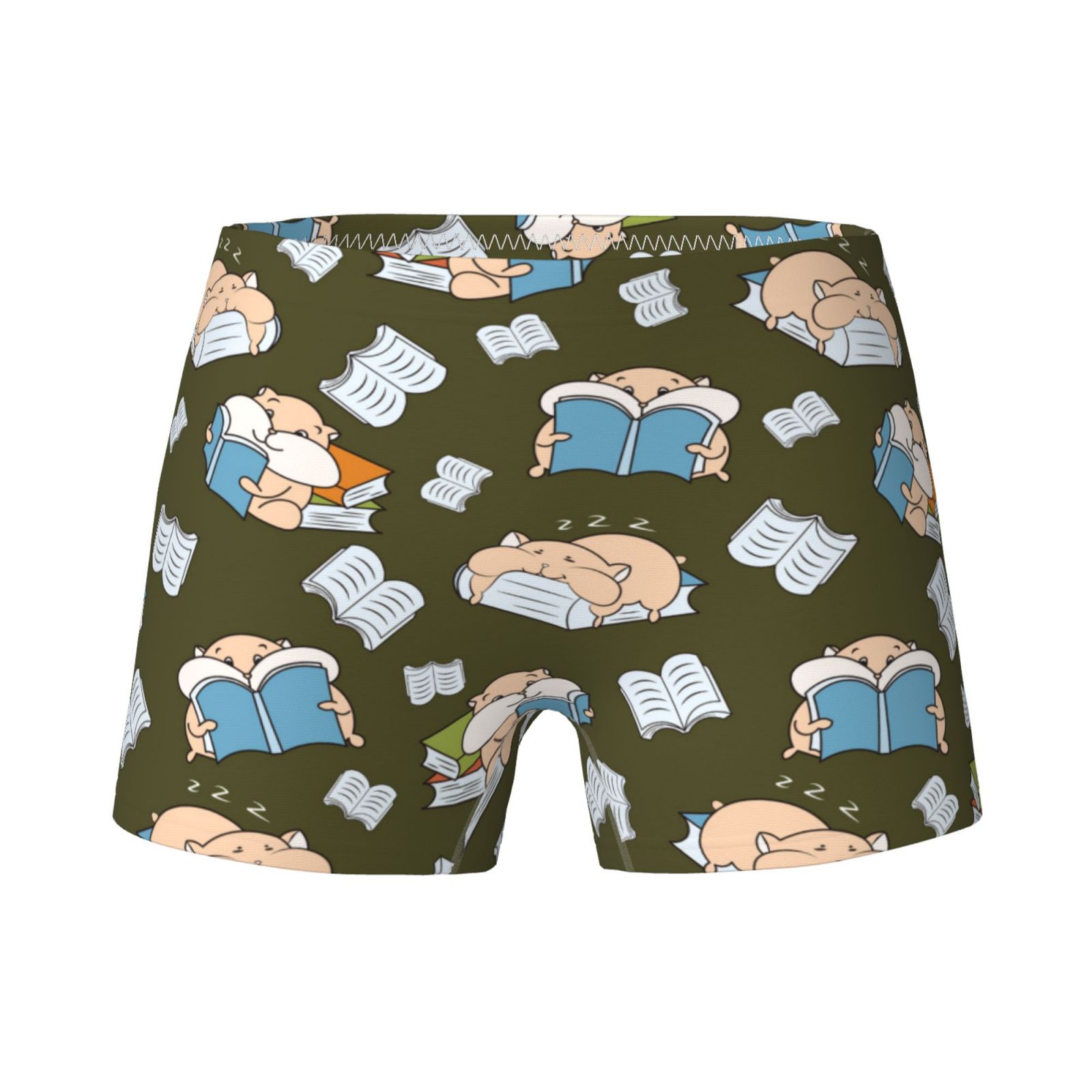 Teen Girls Underwear - Cartoon Cute Hamster Reading Soft Cotton Boxer ...