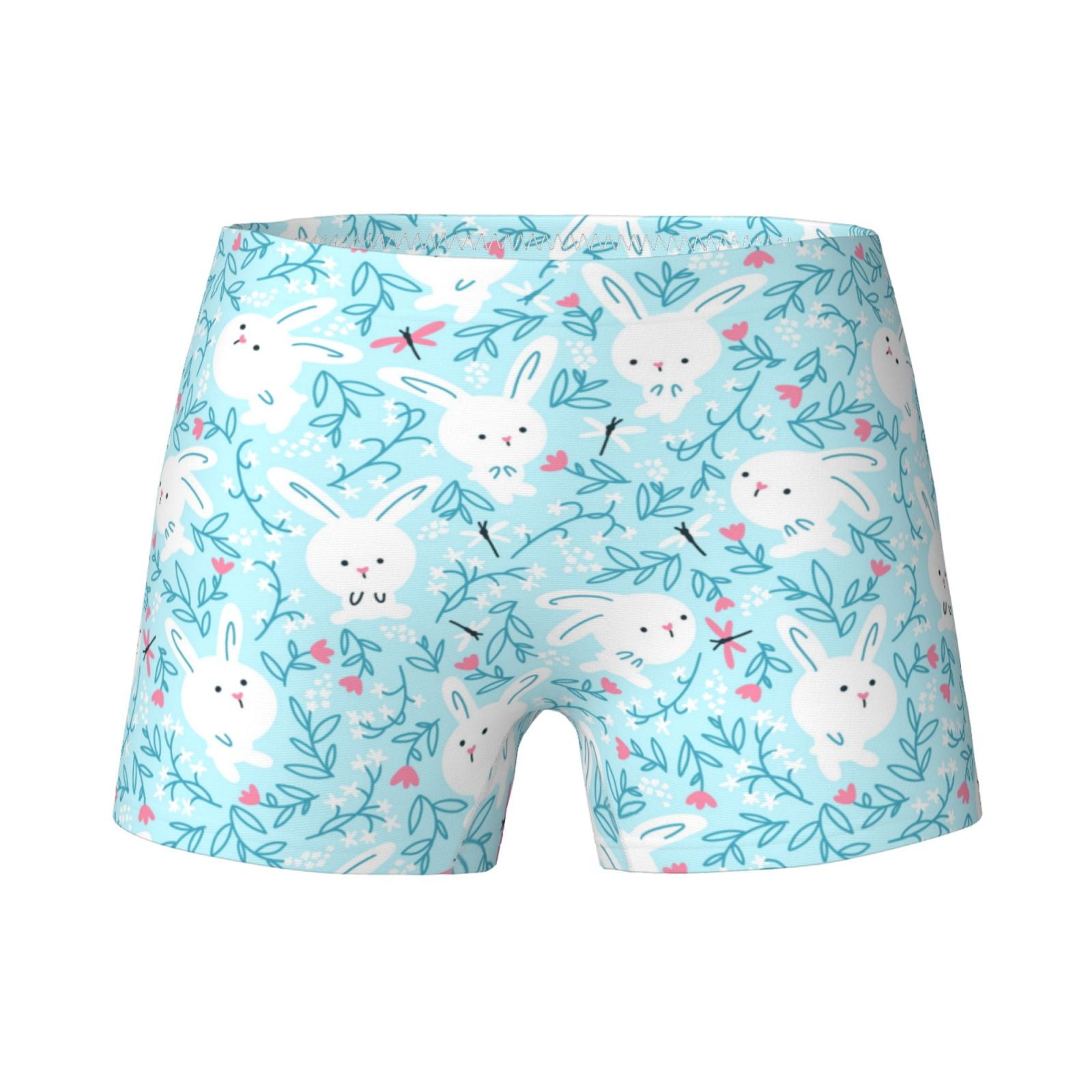 Teen Girls Underwear - Cartoon Flower Cute Rabbit White Soft Cotton ...