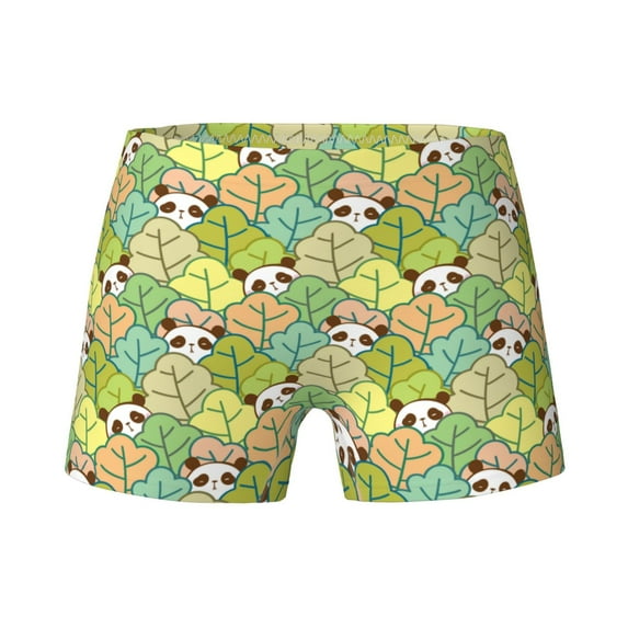 Teen Girls Underwear - Cartoon Panda And Leaf Soft Cotton Boxer Briefs ...