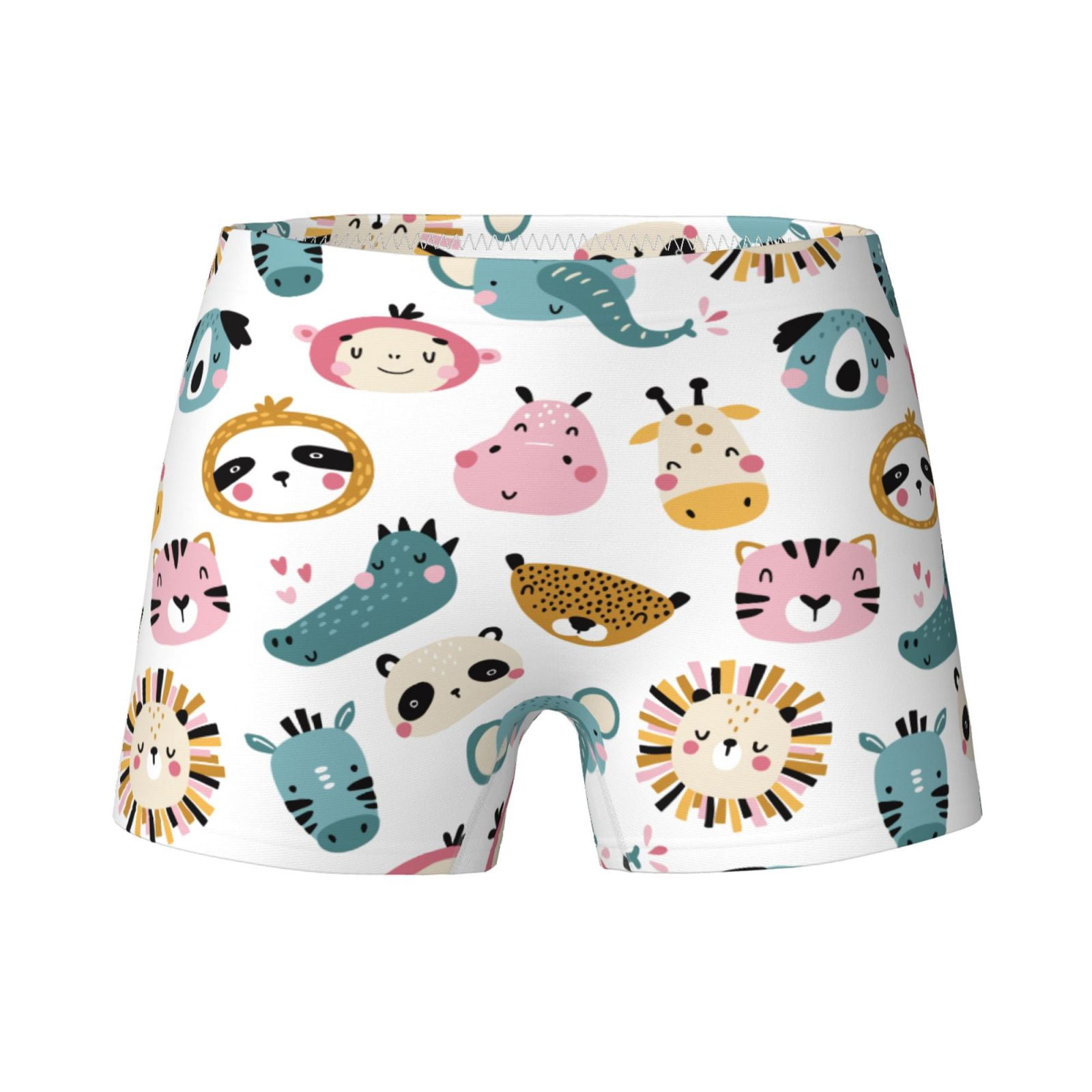 Teen Girls Underwear - Cartoon Wild Animals Soft Cotton Boxer Briefs ...
