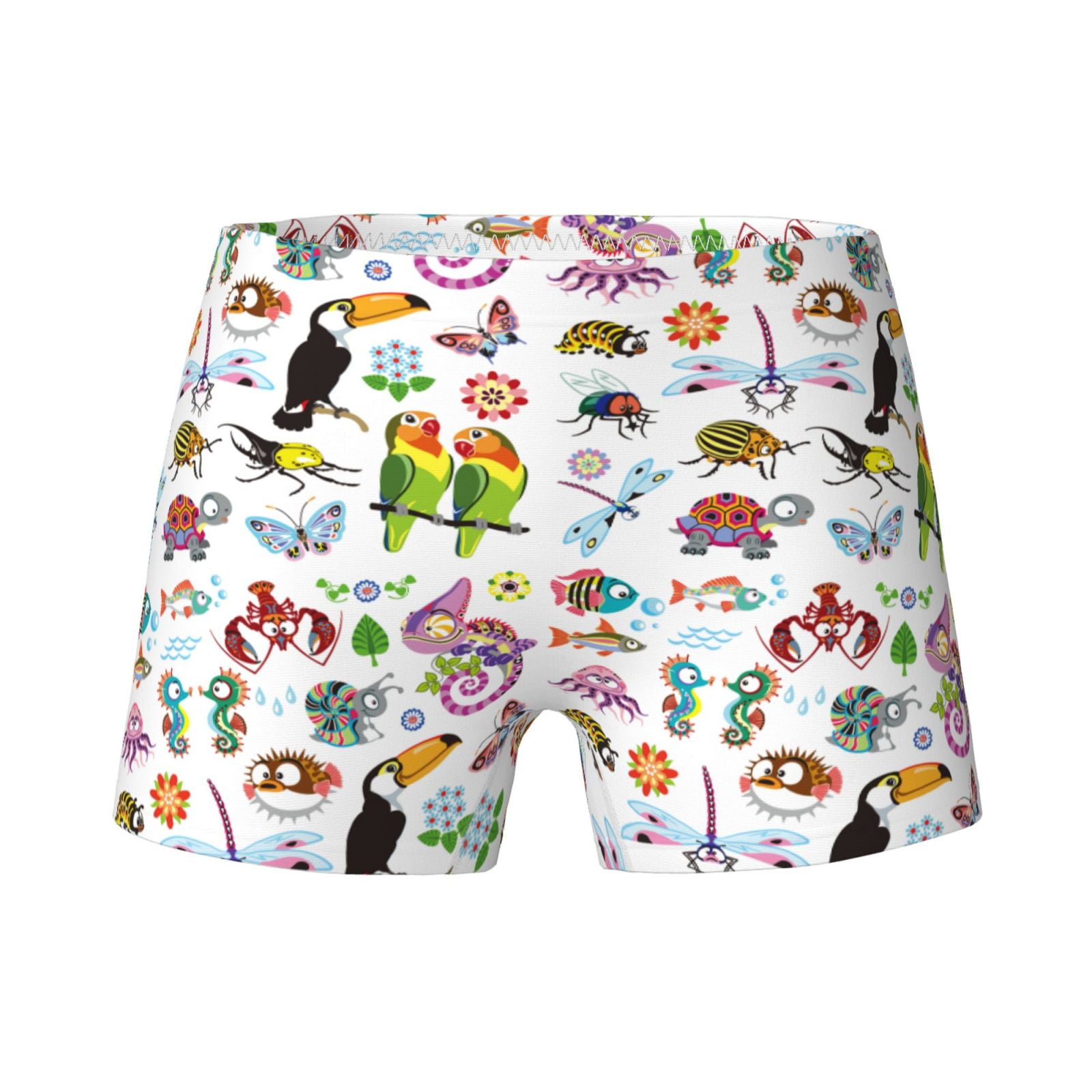 Teen Girls Underwear - Cartoon Wild Animals Soft Cotton Boxer Briefs ...
