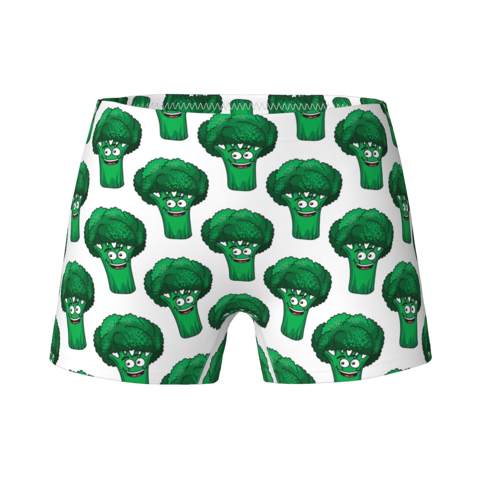 Teen Girls Underwear - Cartoon smiling green broccoli cute Soft Cotton ...