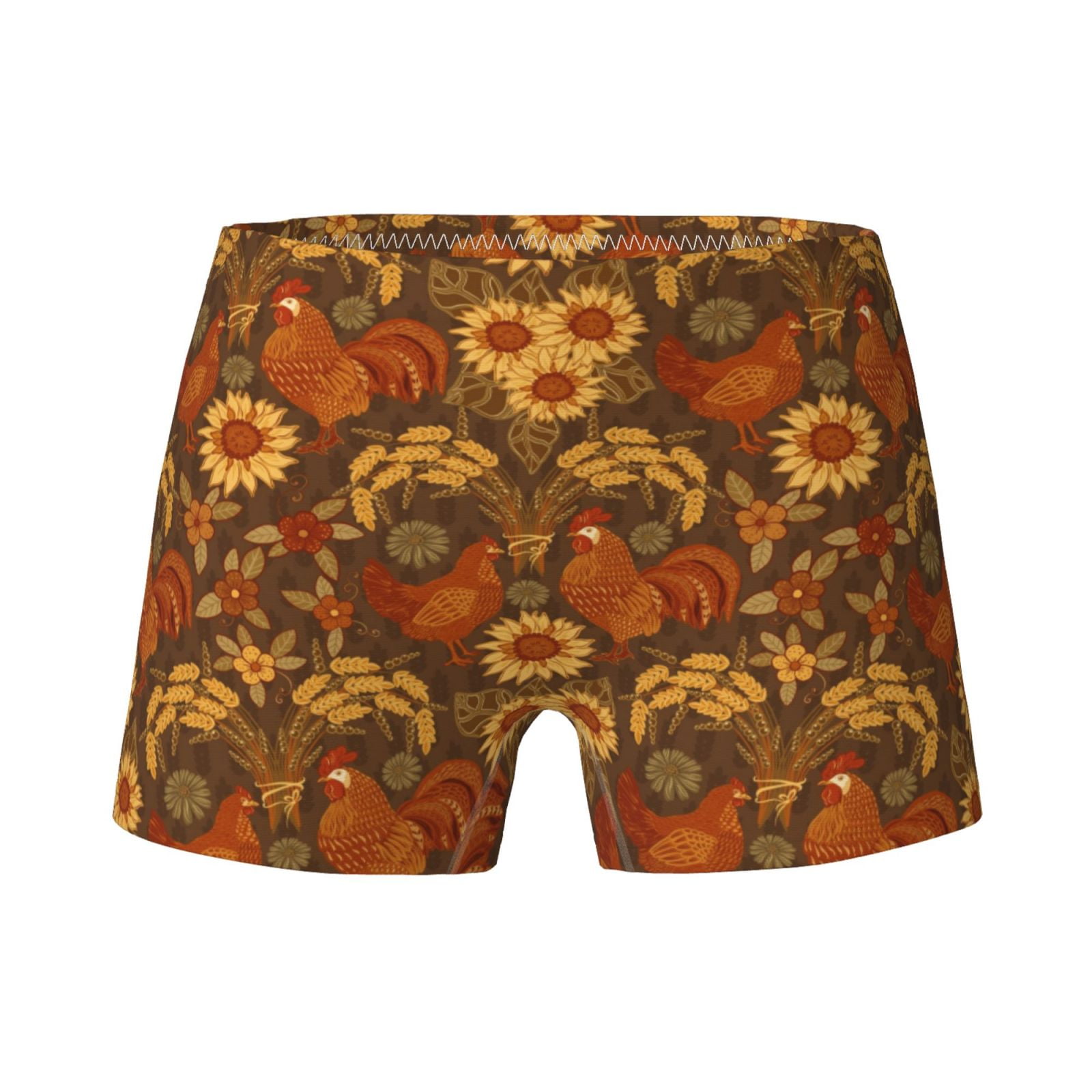 Teen Girls Underwear - Chicken And Rooster Soft Cotton Boxer Briefs ...