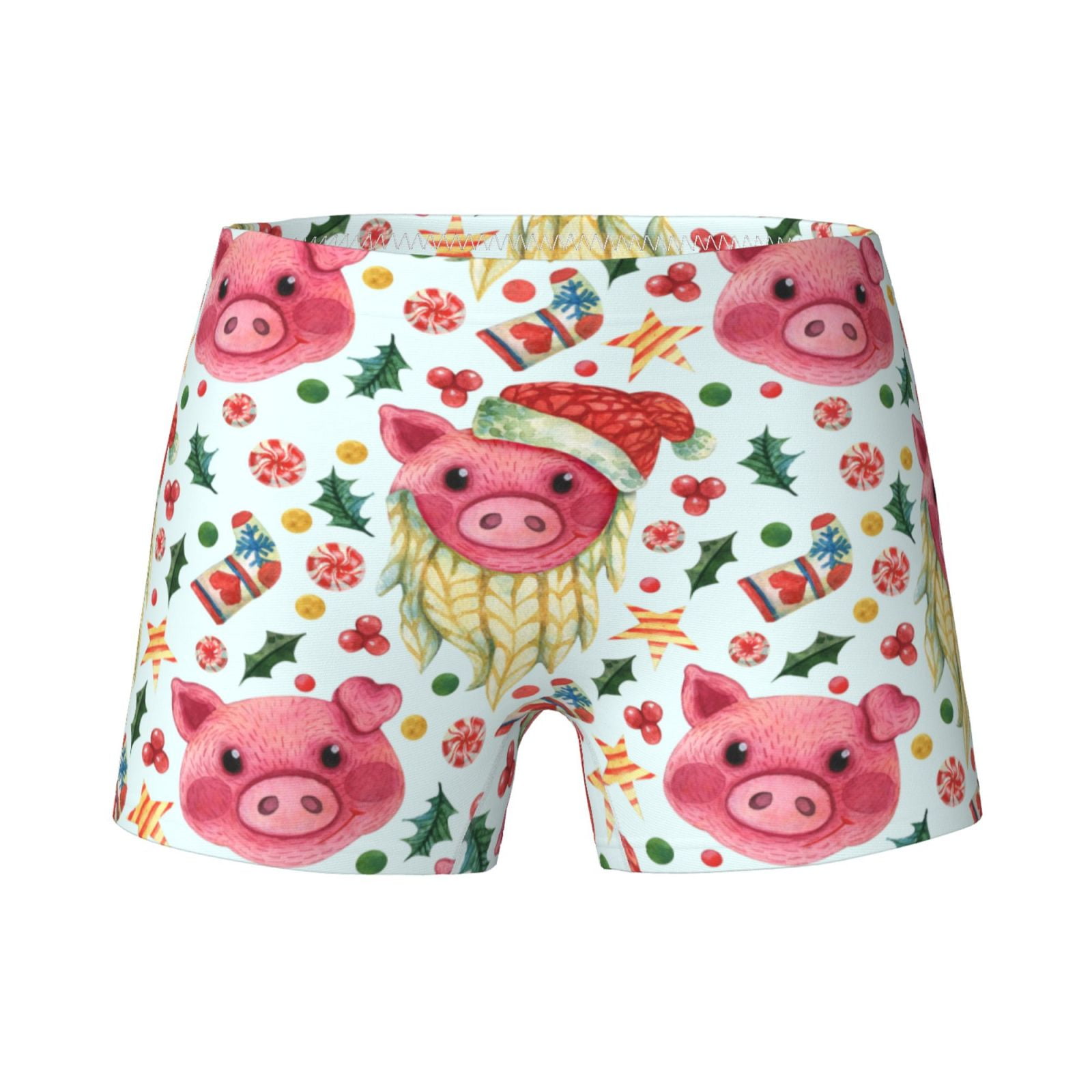 Teen Girls Underwear - Christmas Cute Pigs Soft Cotton Boxer Briefs ...