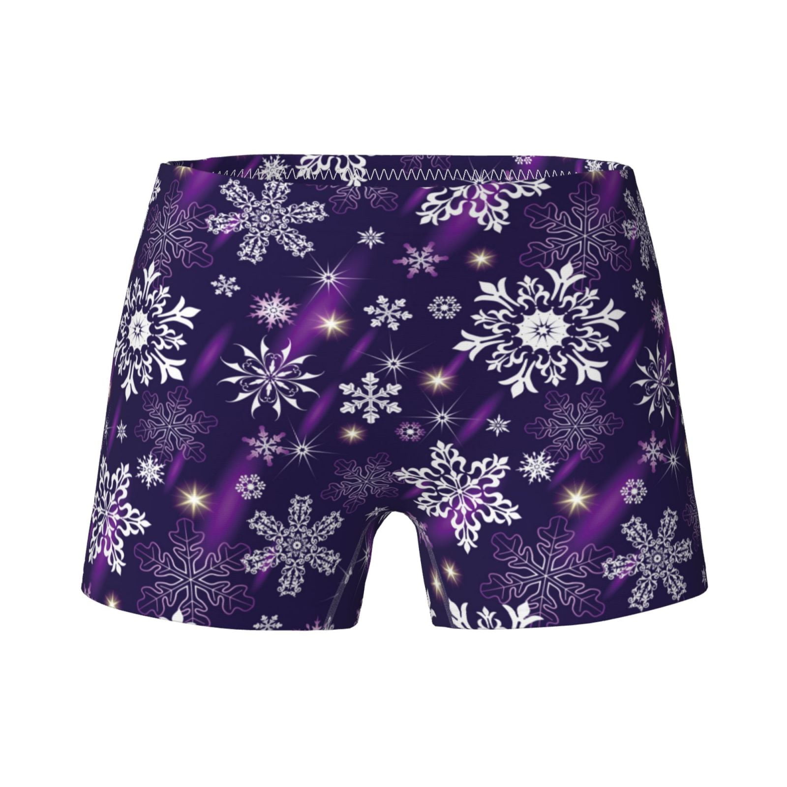 Teen Girls Underwear - Christmas Purple Snowflakes Soft Cotton Boxer ...