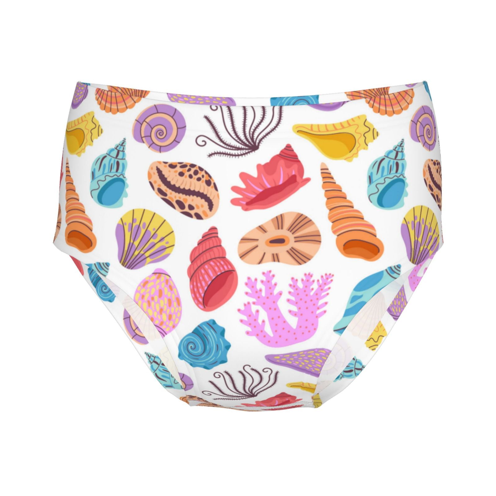 Teen Girls Underwear - Colorful Cartoon Shell Conch Soft Cotton Briefs ...