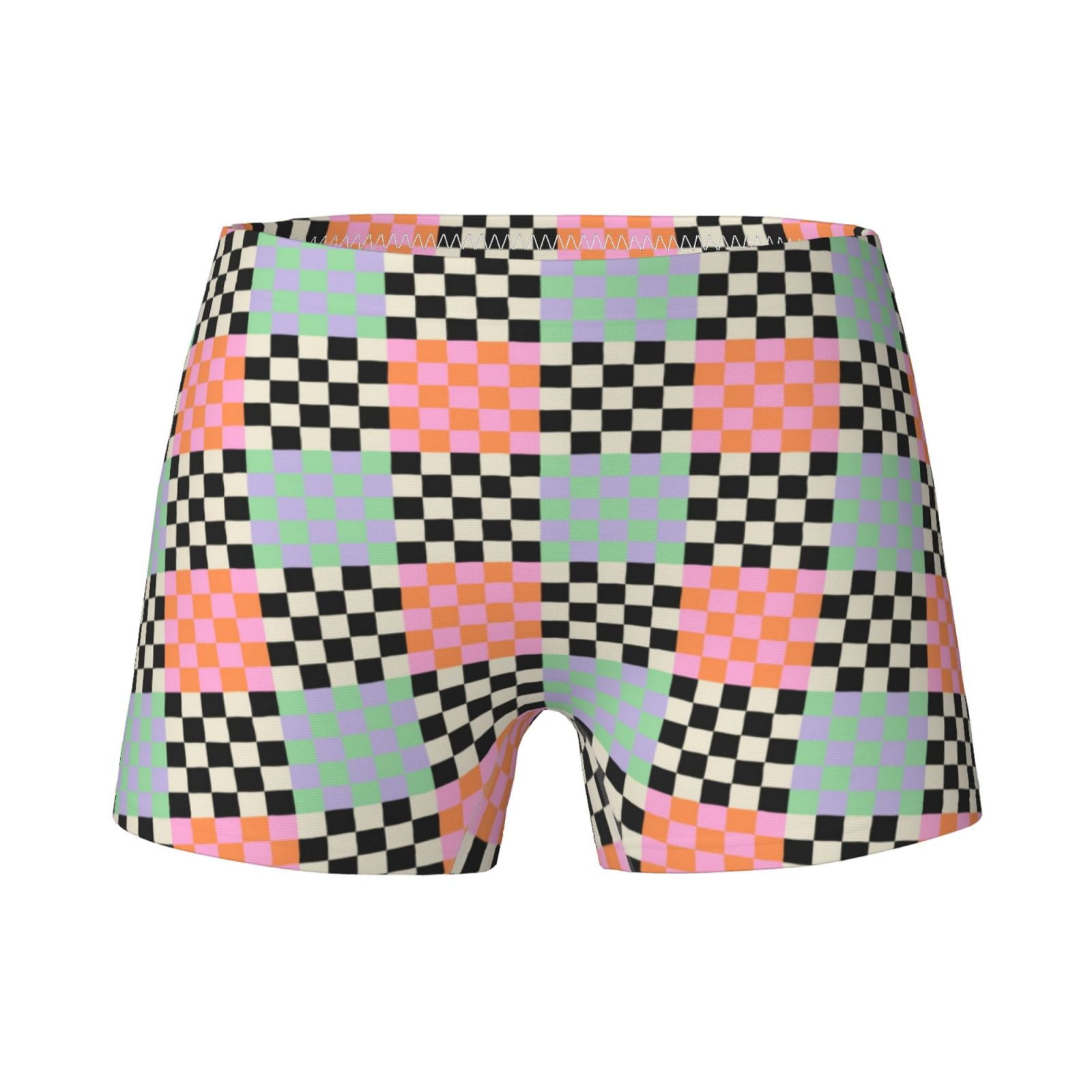 Teen Girls Underwear - Colorful Checkered Soft Cotton Boxer Briefs ...