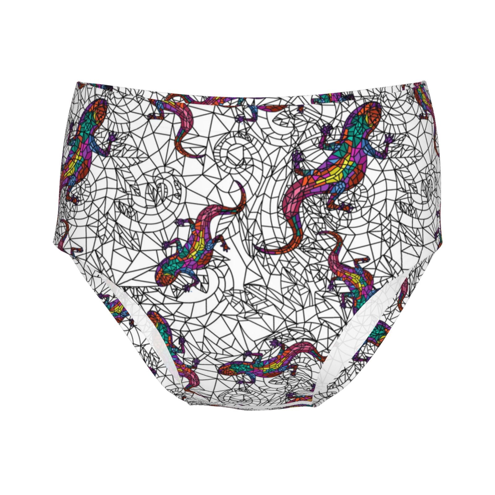 Teen Girls Underwear - Colorful Lines Lizard Gecko Soft Cotton Briefs ...