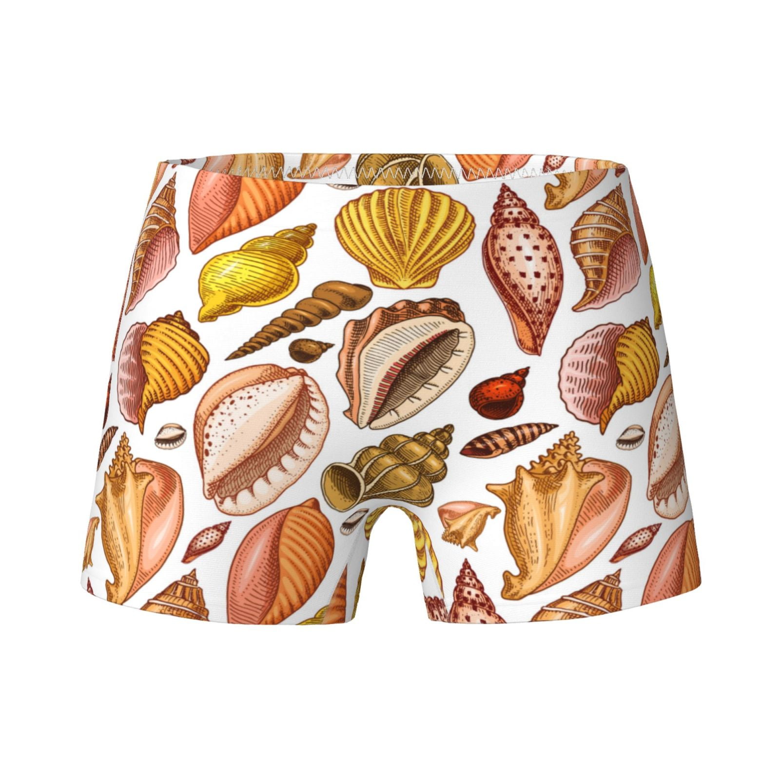 Teen Girls Underwear - Conch Shells Print No.9021 Soft Cotton Boxer ...
