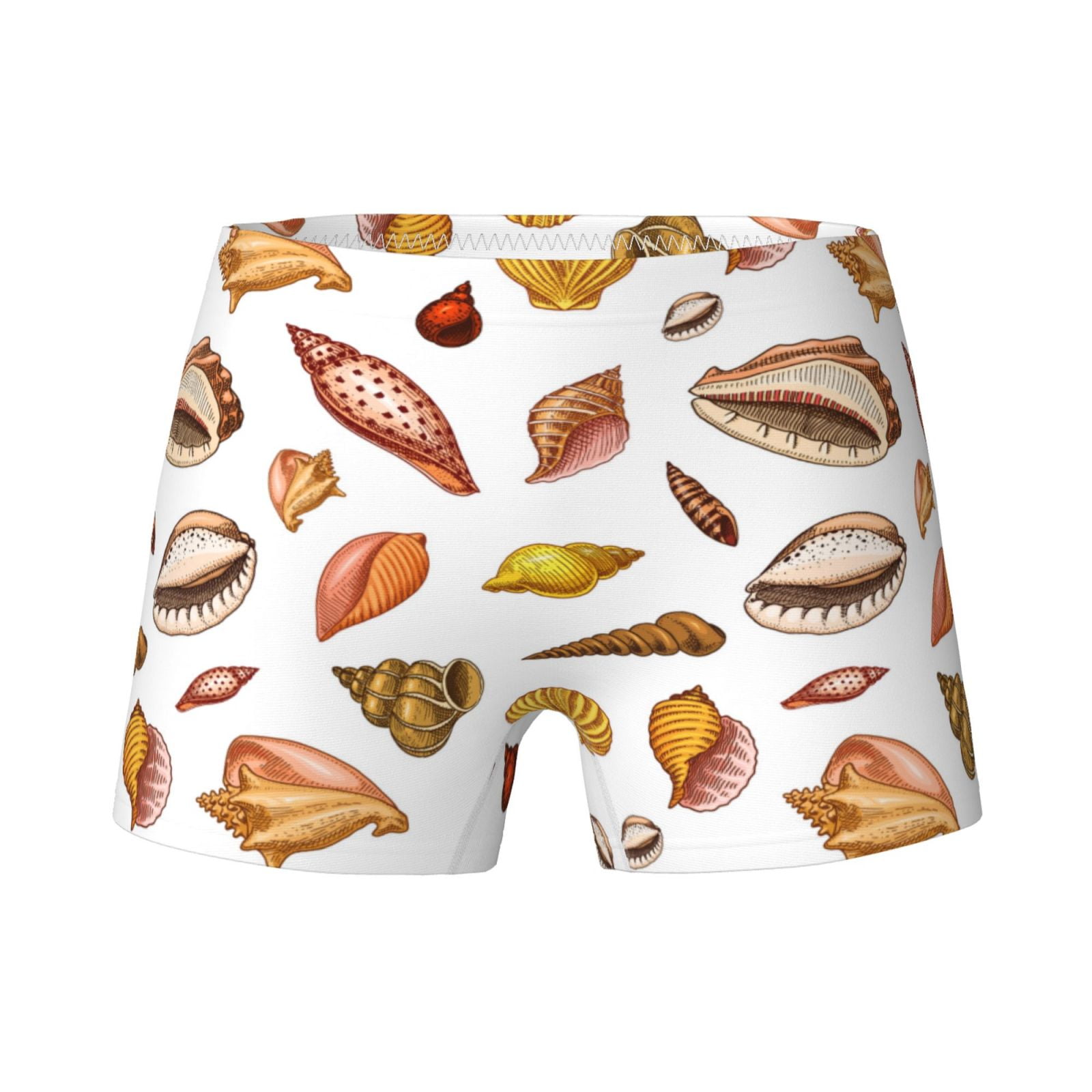 Teen Girls Underwear - Conch Shells Print No.9022 Soft Cotton Boxer ...