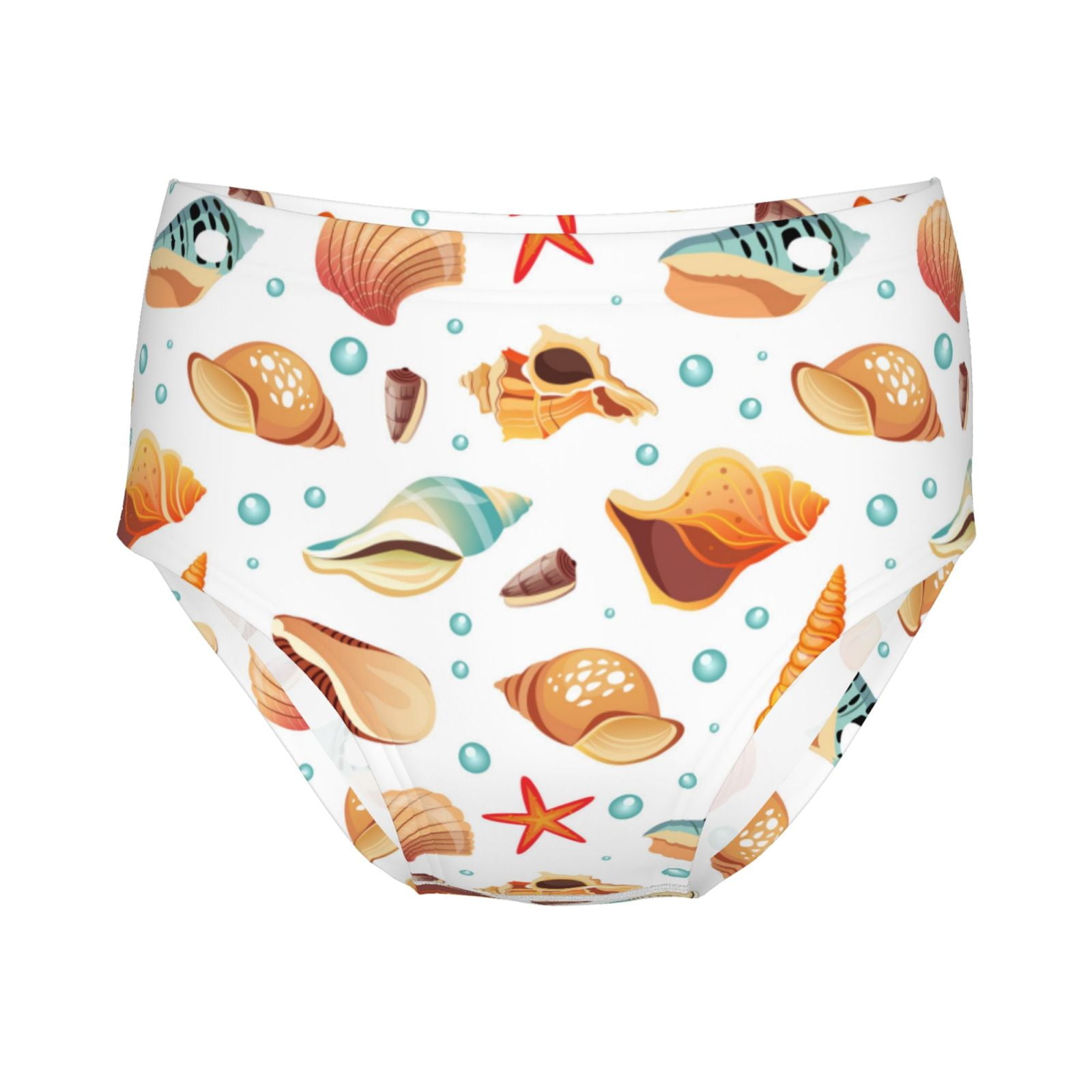 Teen Girls Underwear - Conch Shells Print No.9033 Soft Cotton Briefs ...