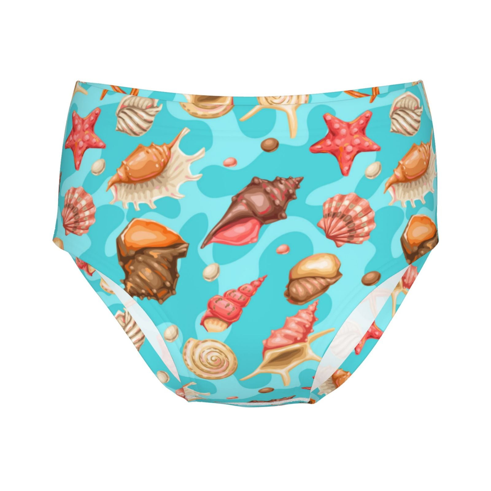 Teen Girls Underwear - Conch Shells Print No.9039 Soft Cotton Briefs ...