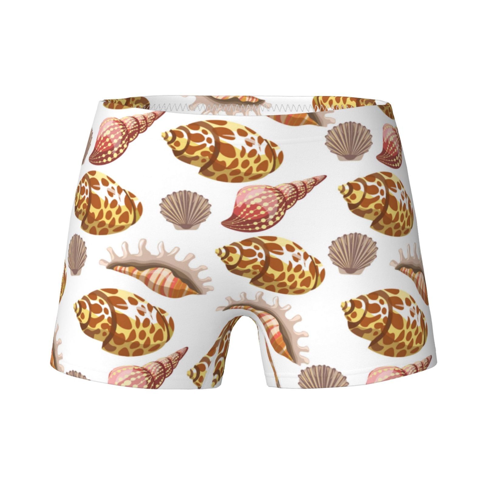 Teen Girls Underwear - Conch Shells Print No.9042 Soft Cotton Boxer ...