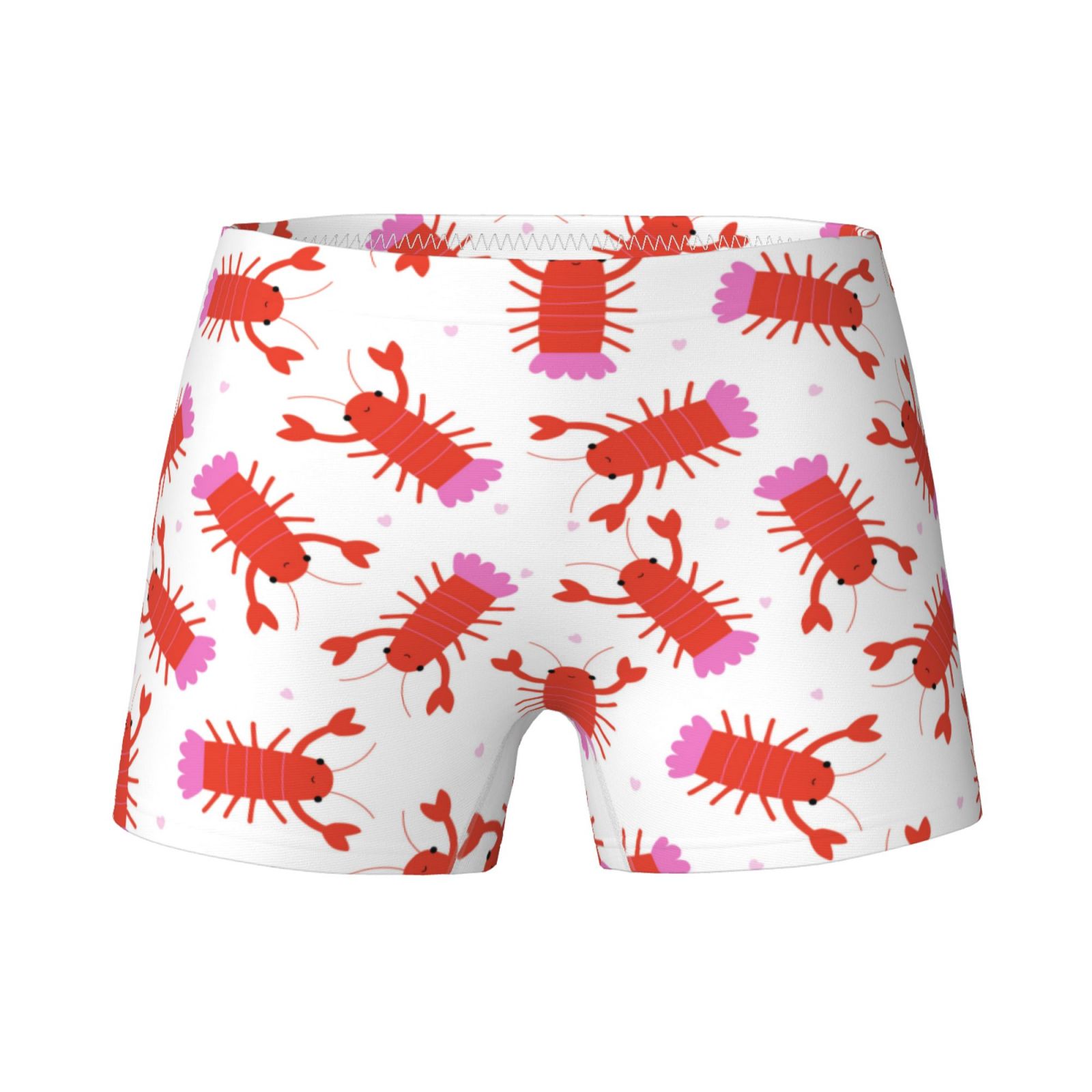 Teen Girls Underwear - Crayfish And Hearts Soft Cotton Boxer Briefs ...