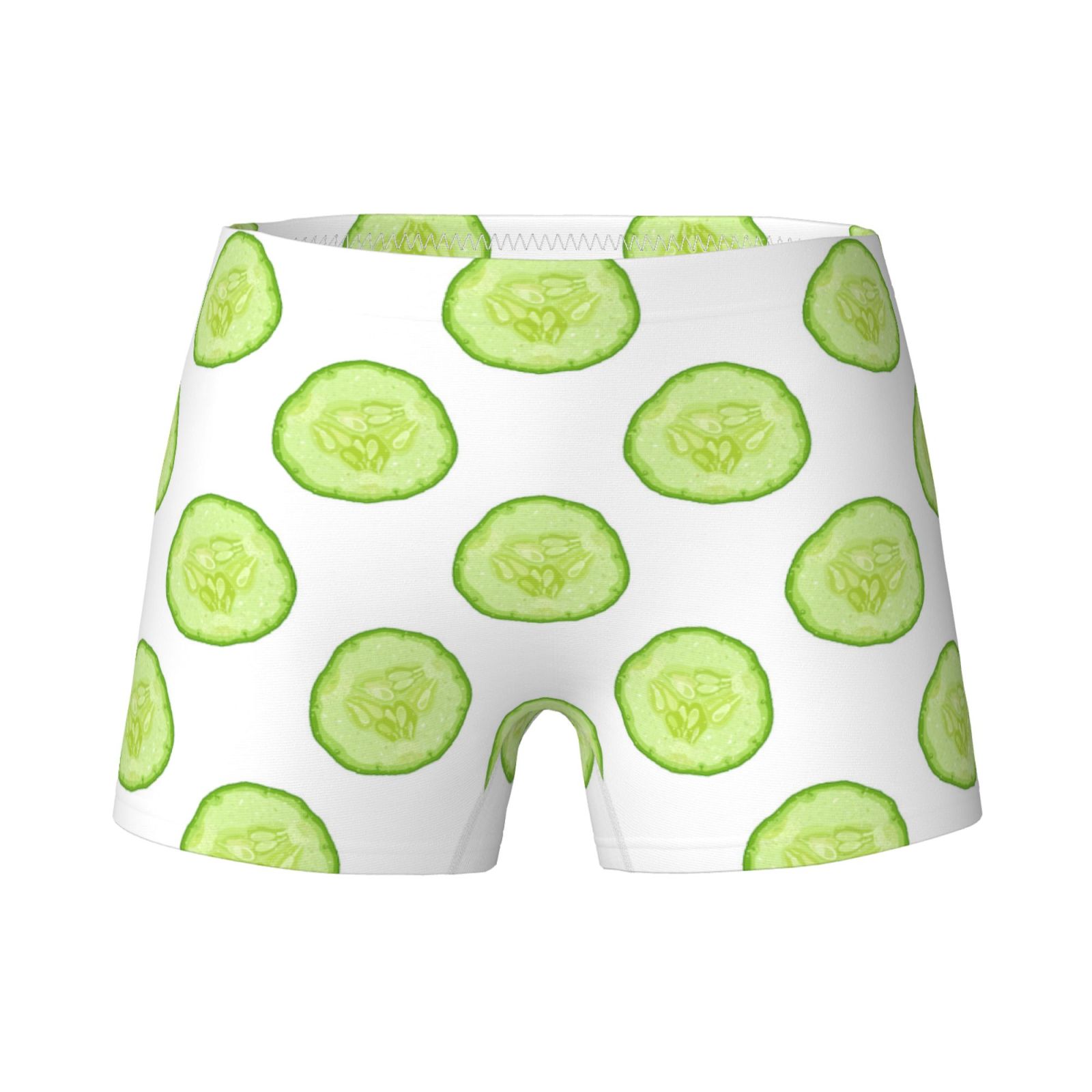Teen Girls Underwear - Cucumber slices green Soft Cotton Boxer Briefs ...