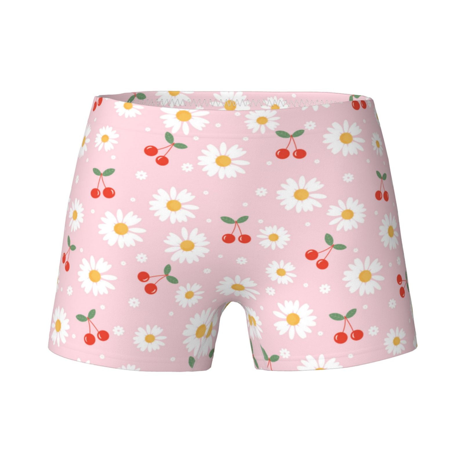 Teen Girls Underwear - Cute Berry Daisy Soft Cotton Boxer Briefs ...