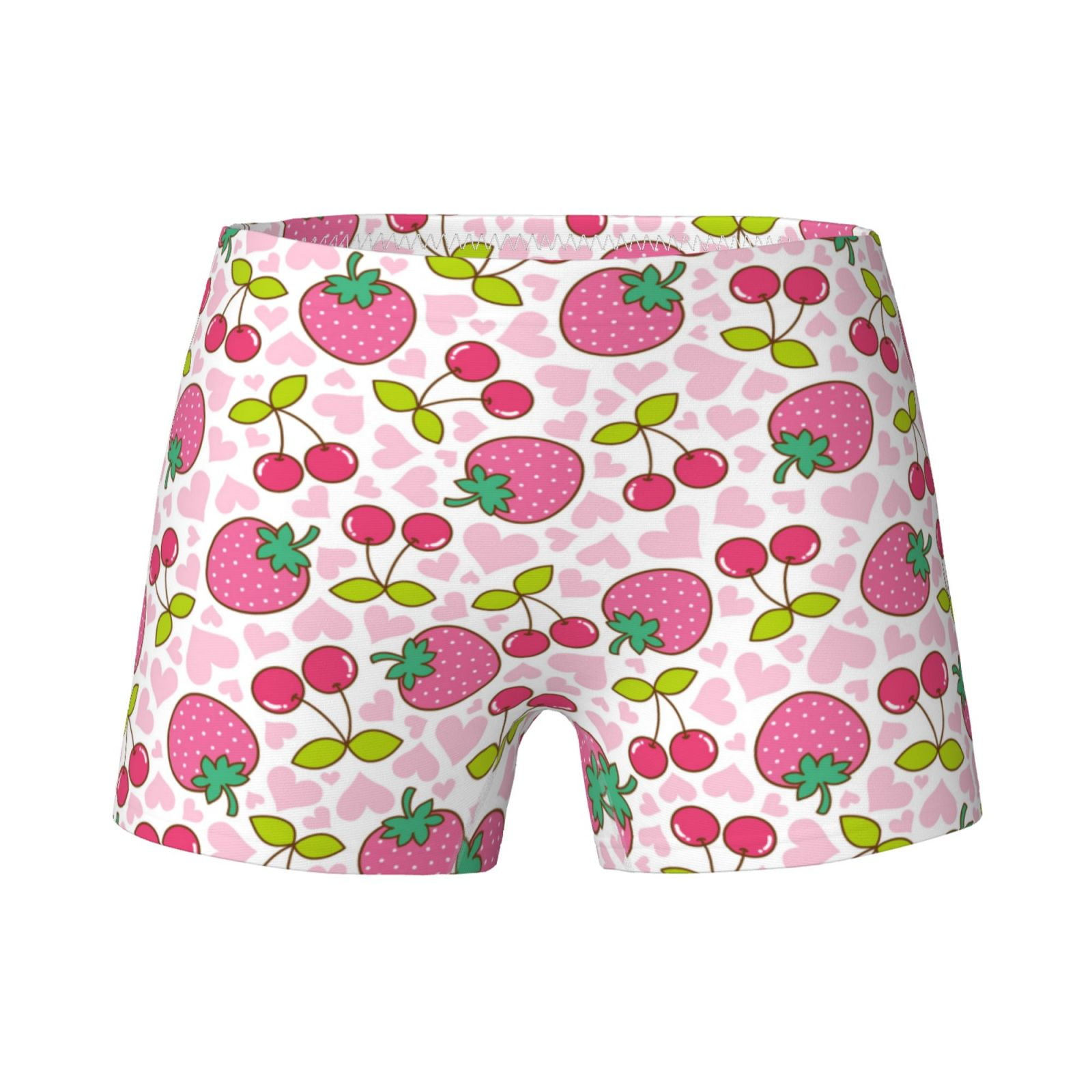 Teen Girls Underwear - Cute Berry Strawberry Love Soft Cotton Boxer ...