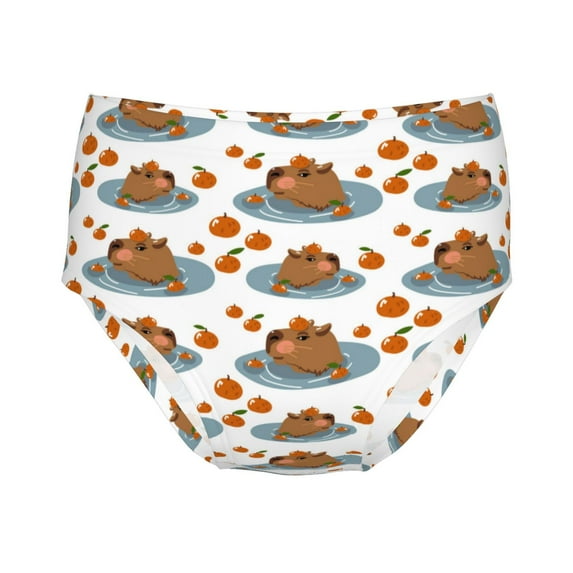 Teen Girls Underwear - Cute Capybaras Orange Soft Cotton Briefs Panties ...