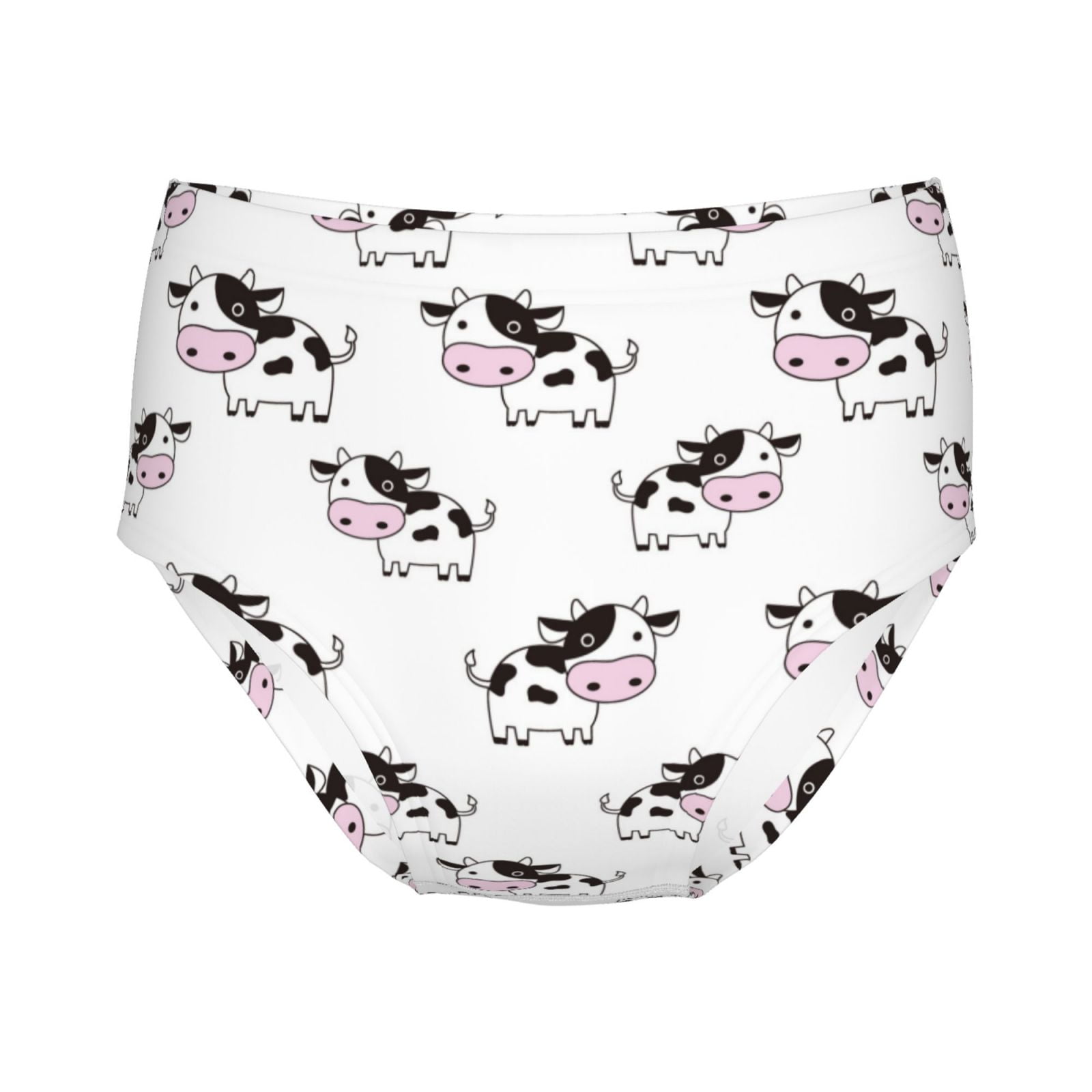Teen Girls Underwear - Cute Cartoon Cow Print White Soft Cotton Briefs ...
