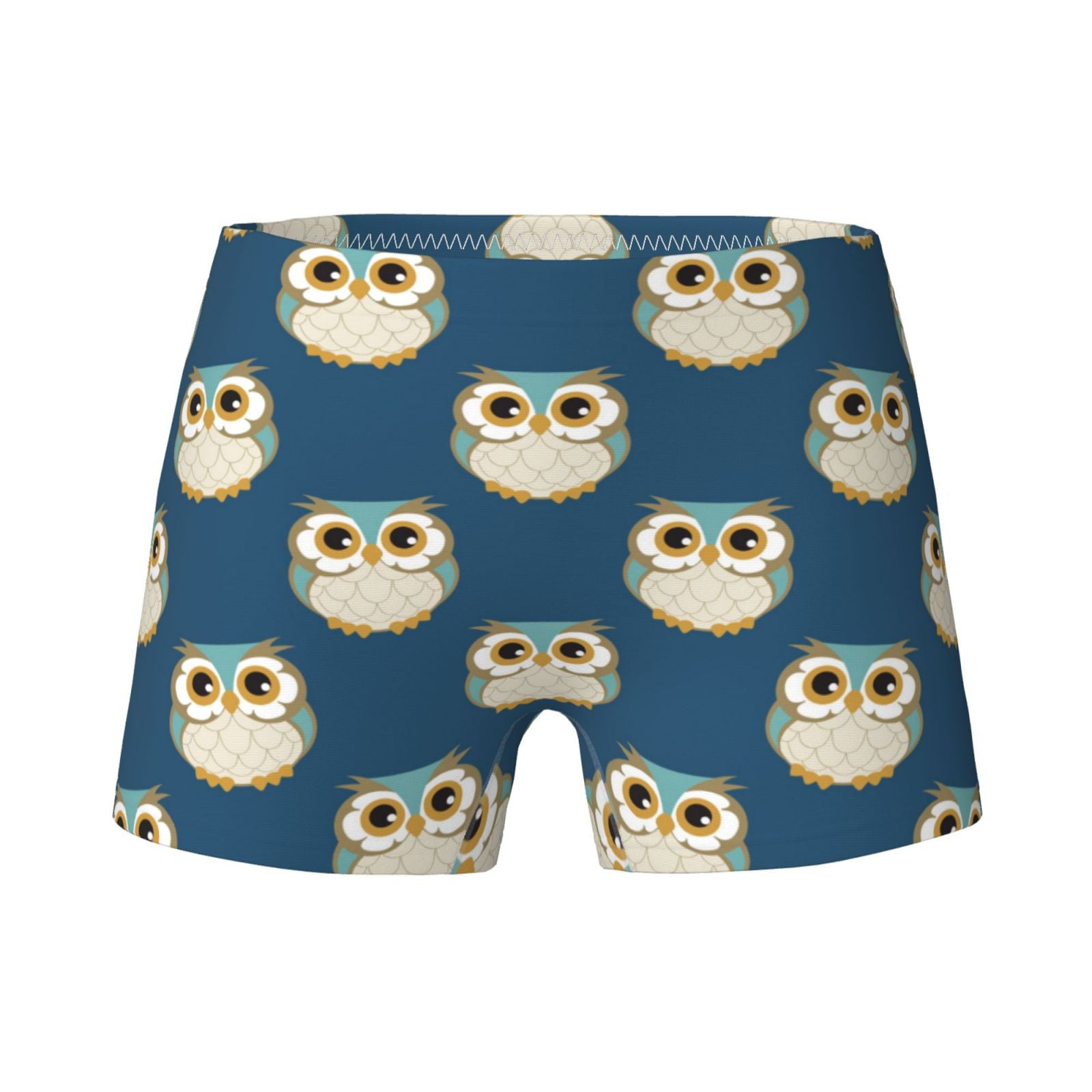 Teen Girls Underwear - Cute Cartoon Owl Blue Soft Cotton Boxer Briefs ...