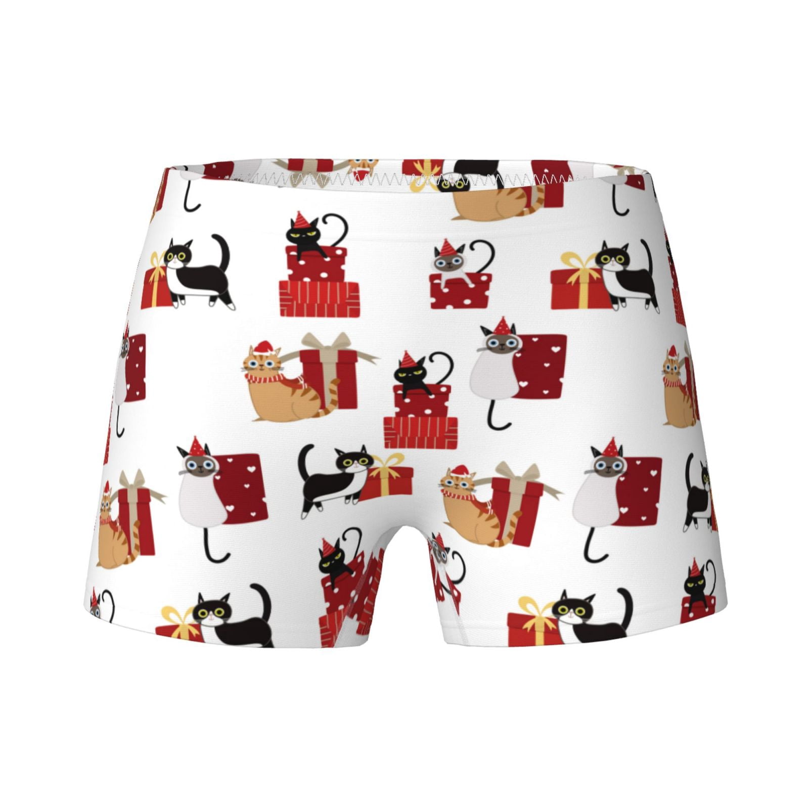 Teen Girls Underwear - Cute Cat And Christmas Gift Soft Cotton Boxer ...