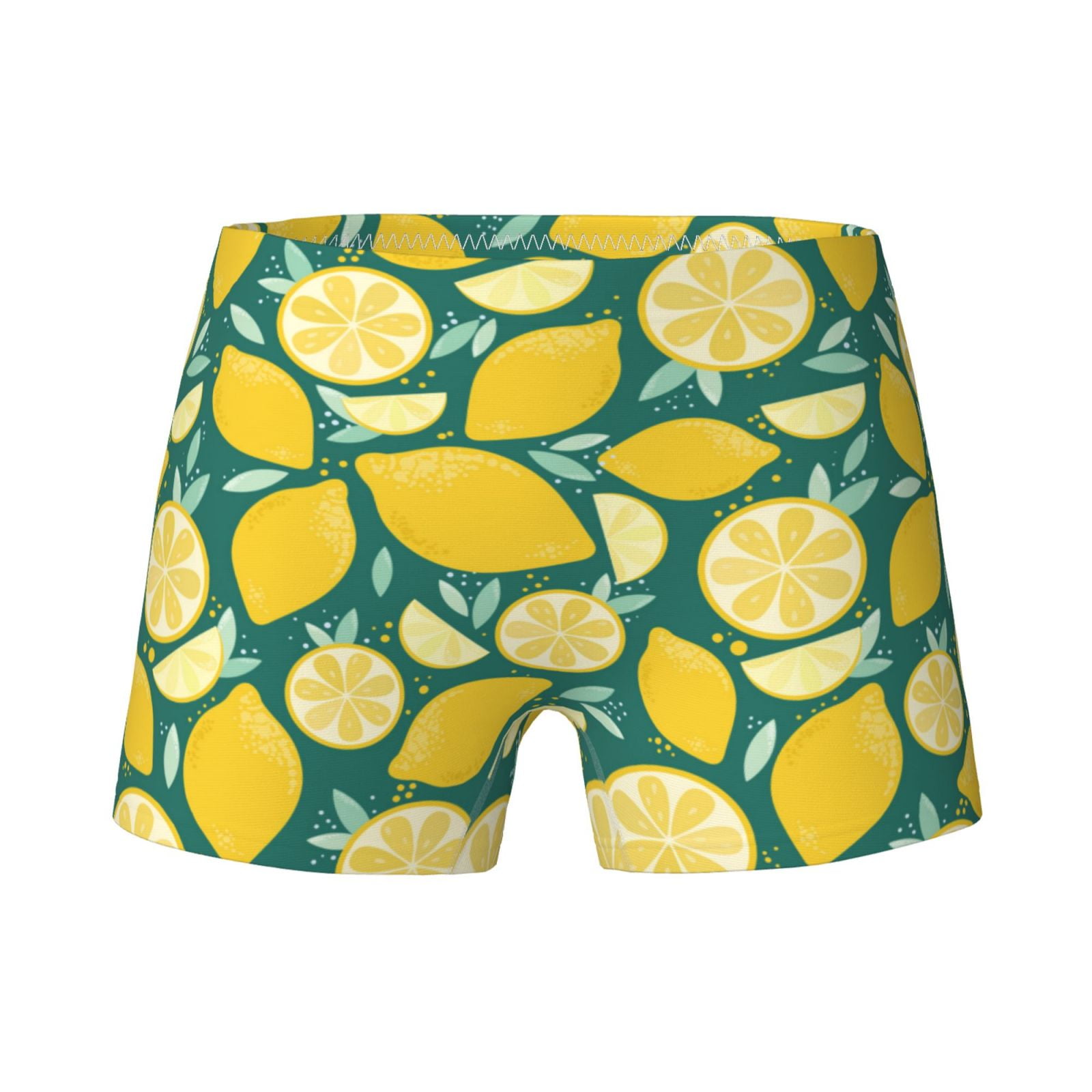 Teen Girls Underwear - Cute Lemon Turquoise Soft Cotton Boxer Briefs ...