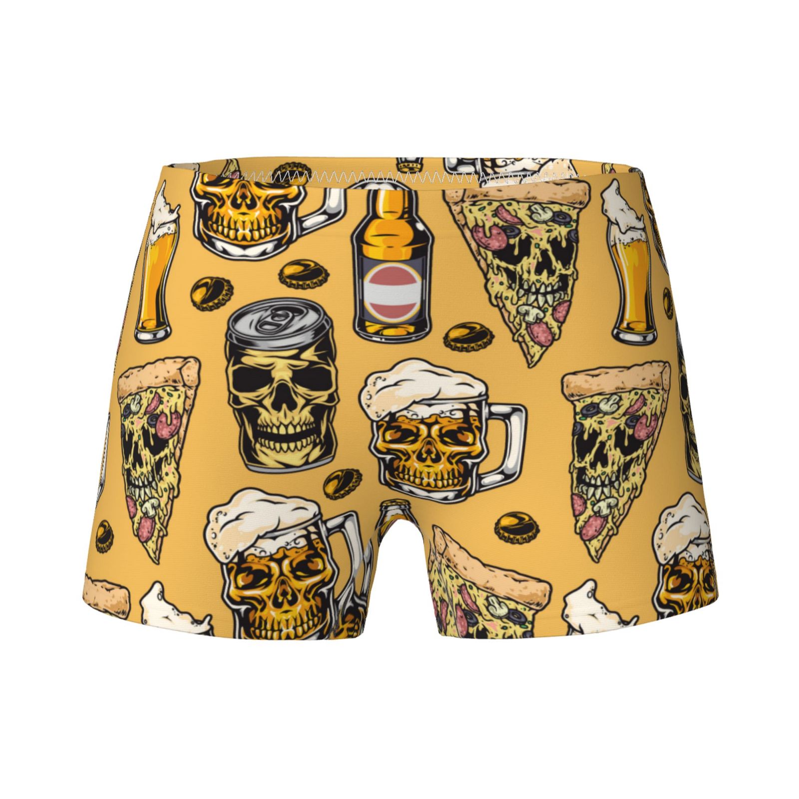 Teen Girls Underwear - Cute Skull Pizza Soft Cotton Boxer Briefs ...