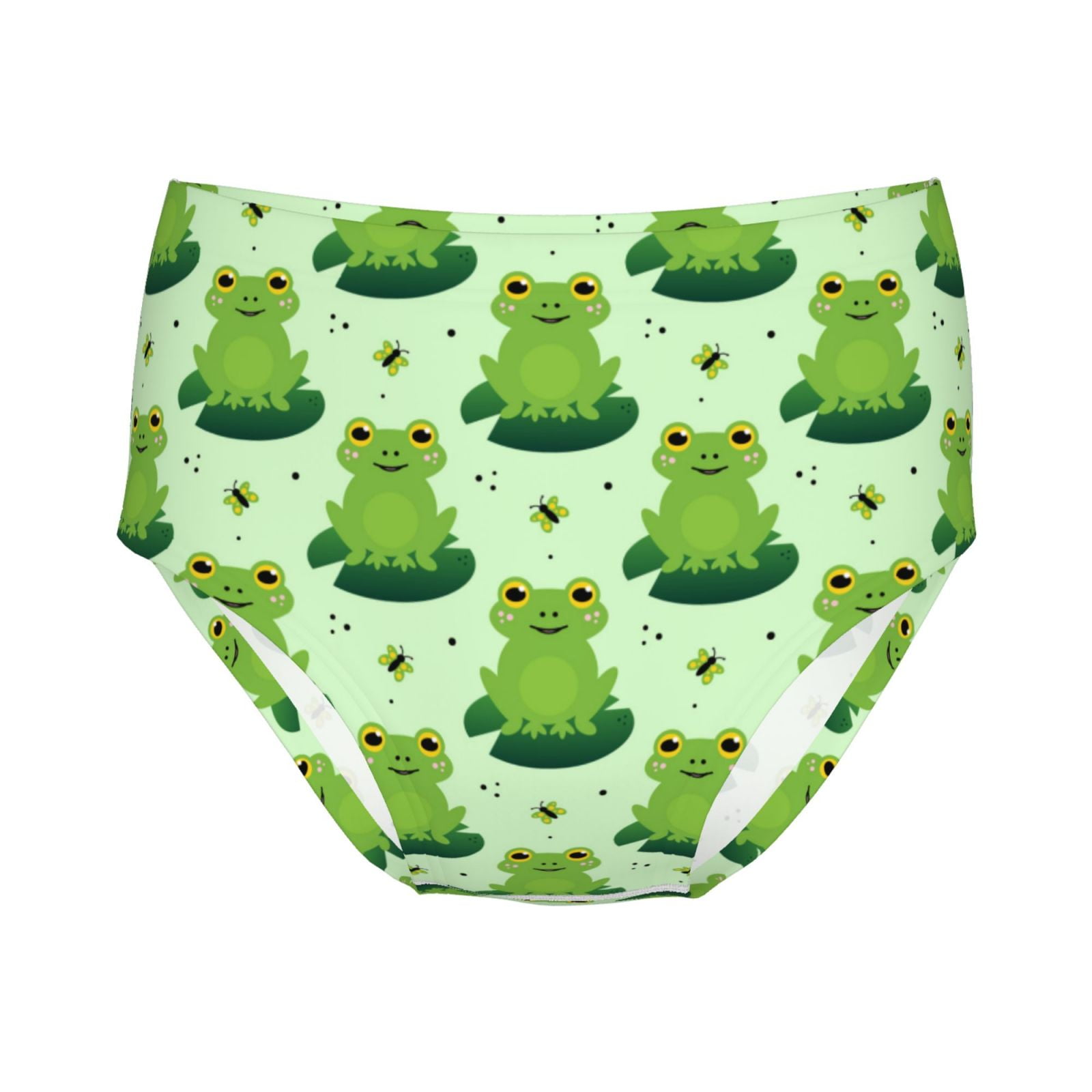 Teen Girls Underwear - Cute cartoon frog butterfly green Soft Cotton ...