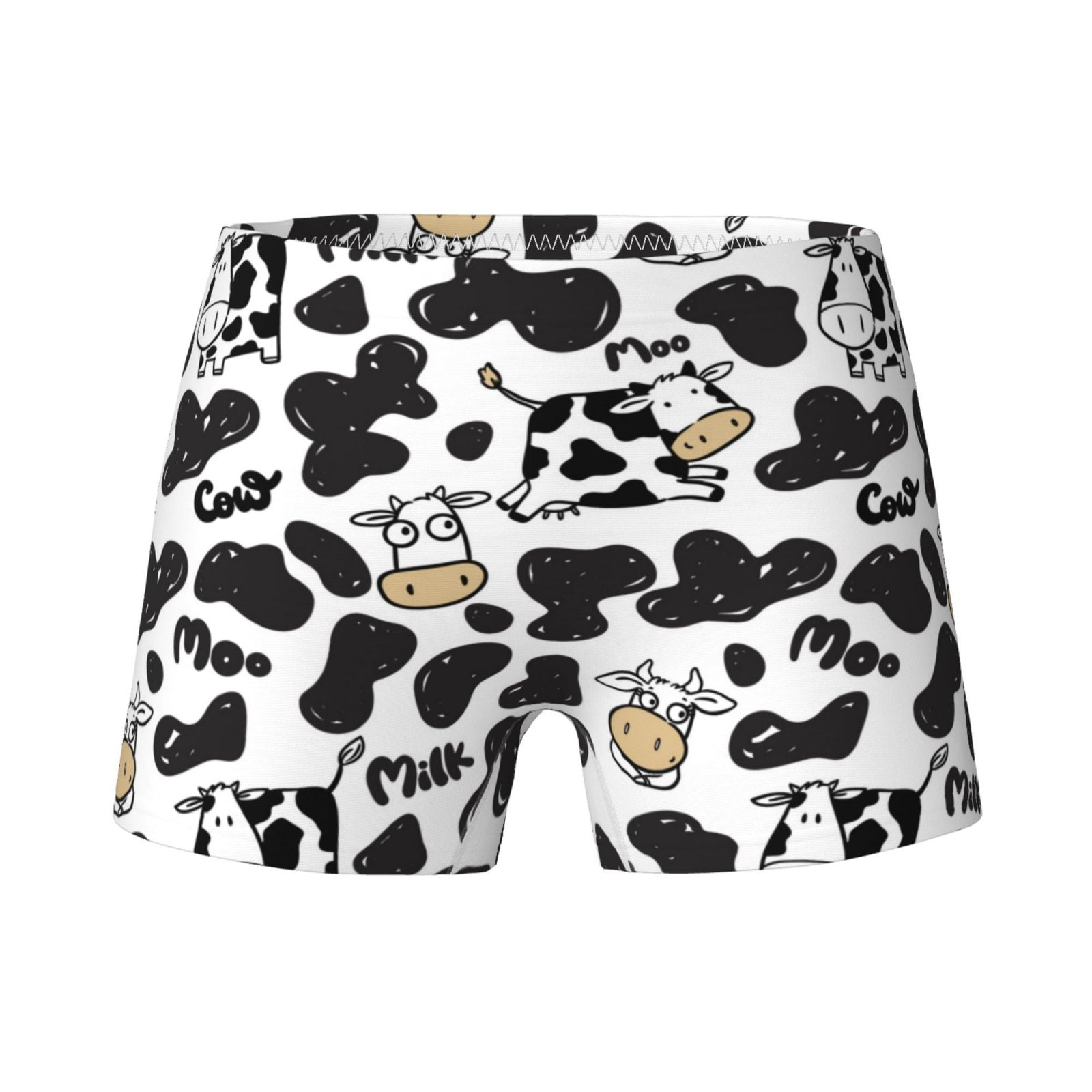 Teen Girls Underwear - Edgy Cartoon Cute Cow Black White Soft Cotton ...