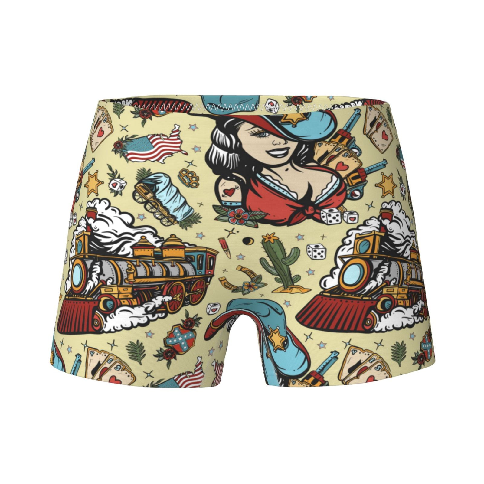 Teen Girls Underwear - Exotic Train Pattern Soft Cotton Boxer Briefs ...
