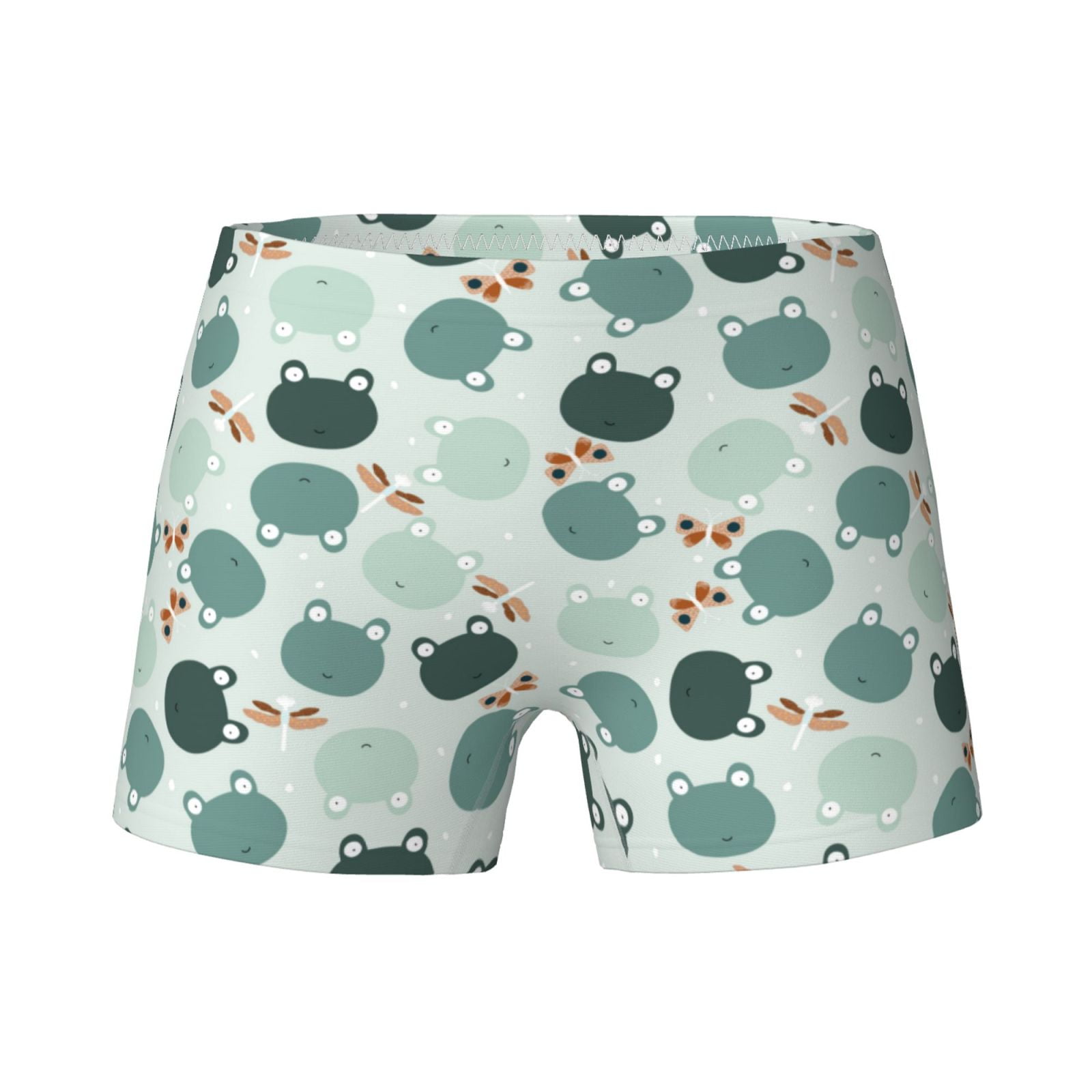 Teen Girls Underwear - Frog And Dragonflies Soft Cotton Boxer Briefs ...