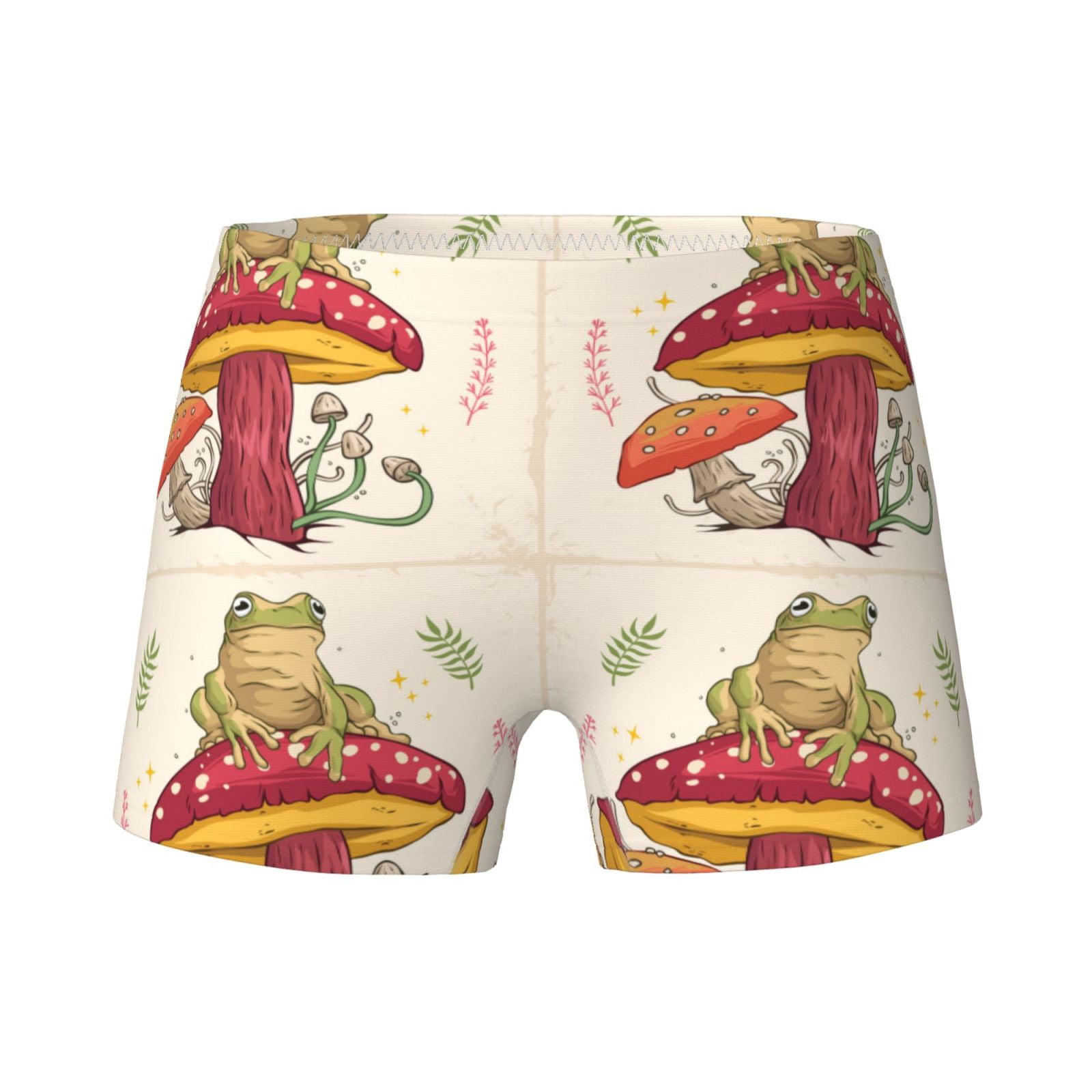 Teen Girls Underwear - Frog Sitting On Mushroom Soft Cotton Boxer ...