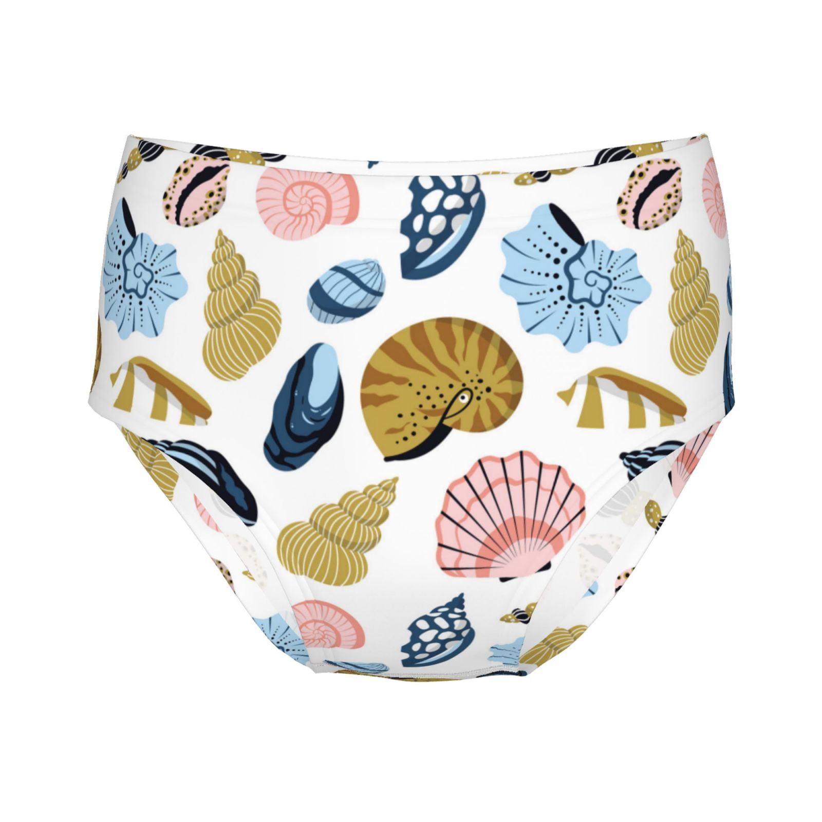 Teen Girls Underwear - Golden Pink Blue Shell Conch Soft Cotton Briefs ...