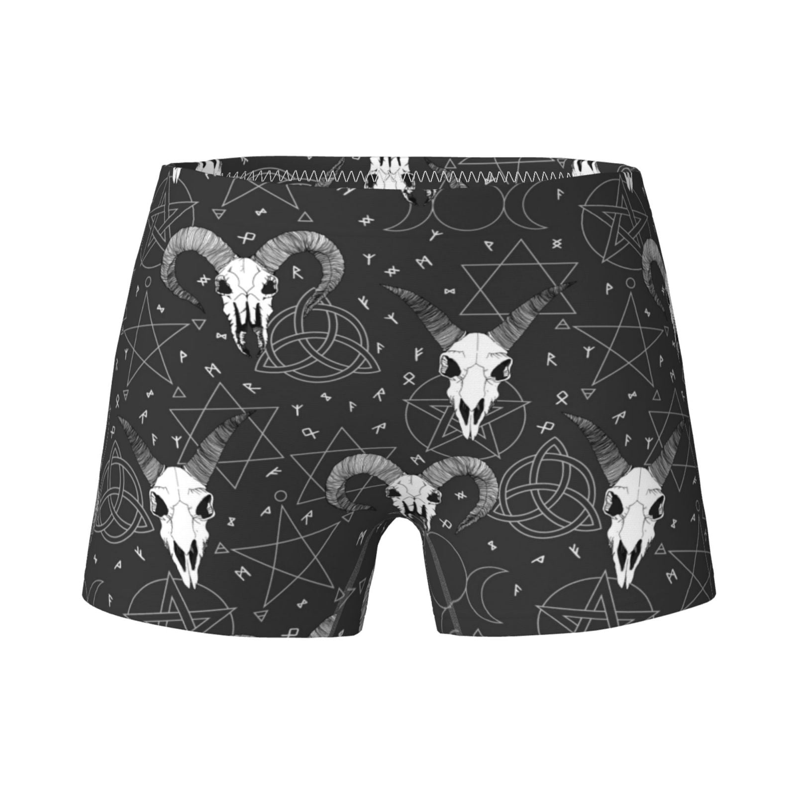 Teen Girls Underwear - Gothic Style Cool Goat Skull_A Soft Cotton Boxer ...