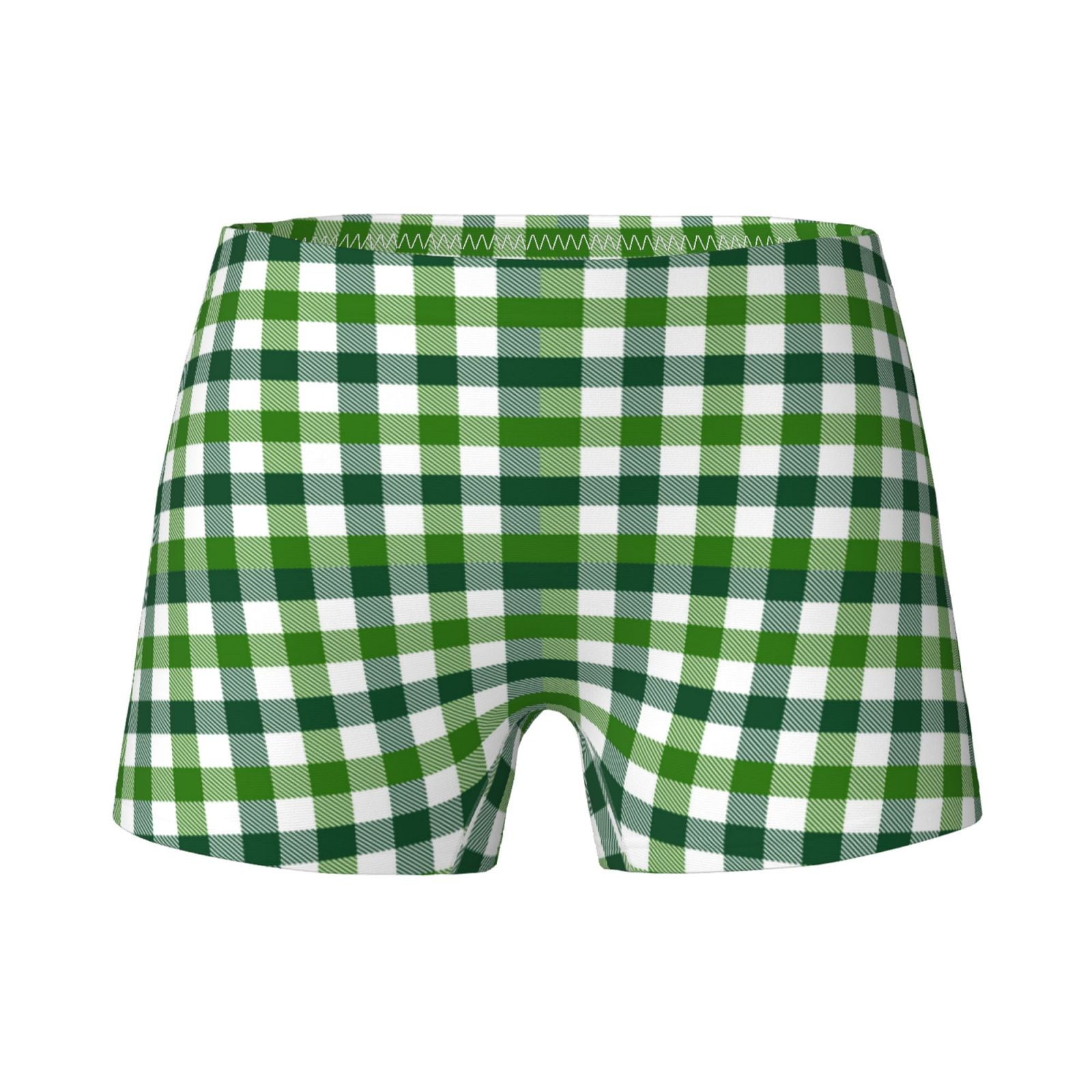 Teen Girls Underwear - Green Gingham plaid Checkered Soft Cotton Boxer ...